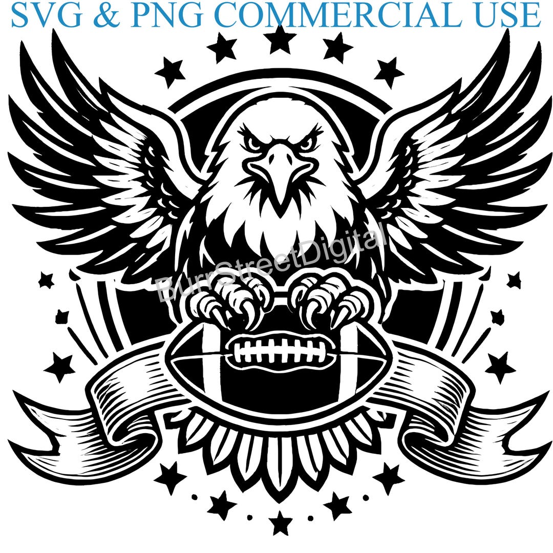 Eagles Football SVG & PNG Digital Files, Vector Graphic Design Print ...