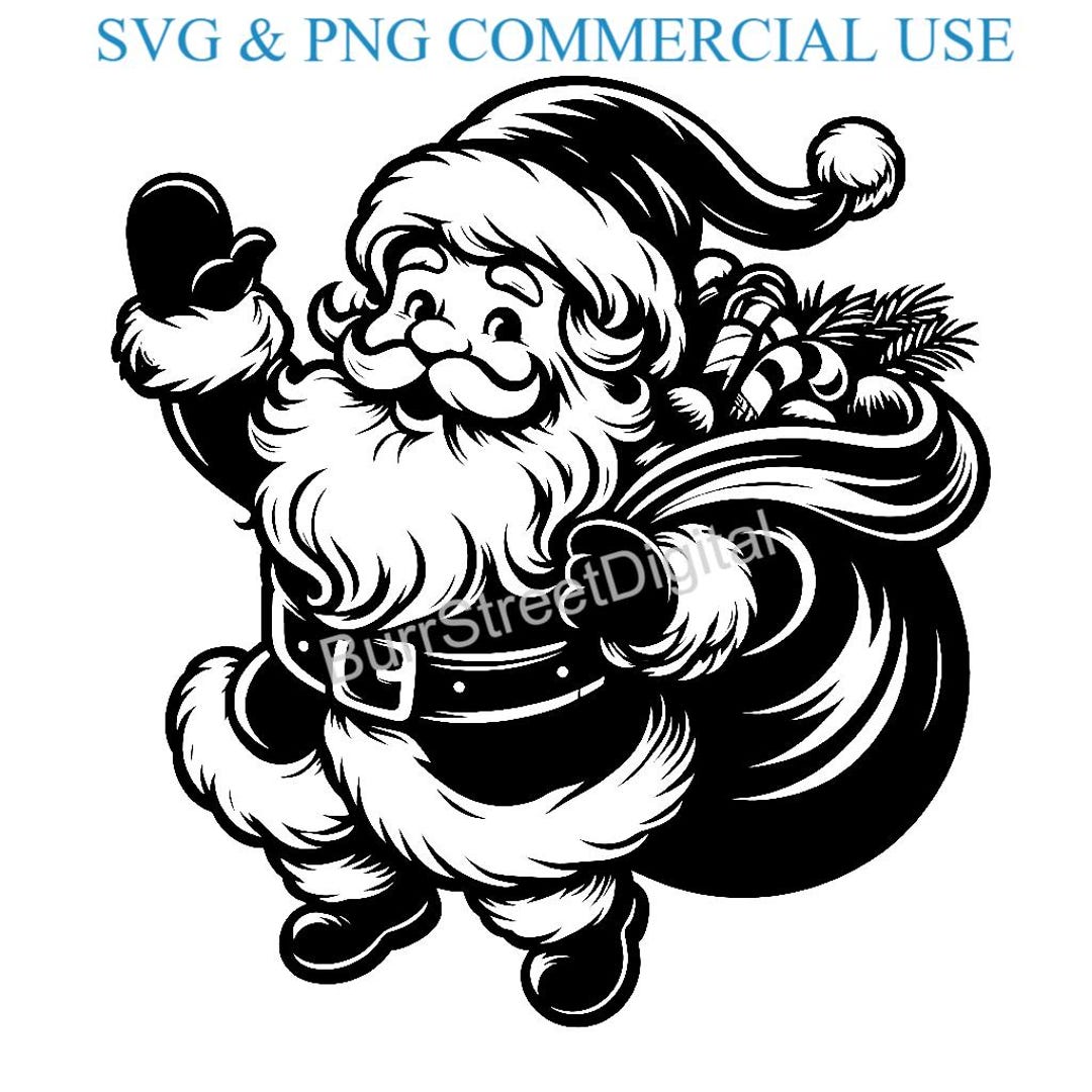Santa Claus SVG & PNG Digital Files, Vector Graphic Design Print Laser ...