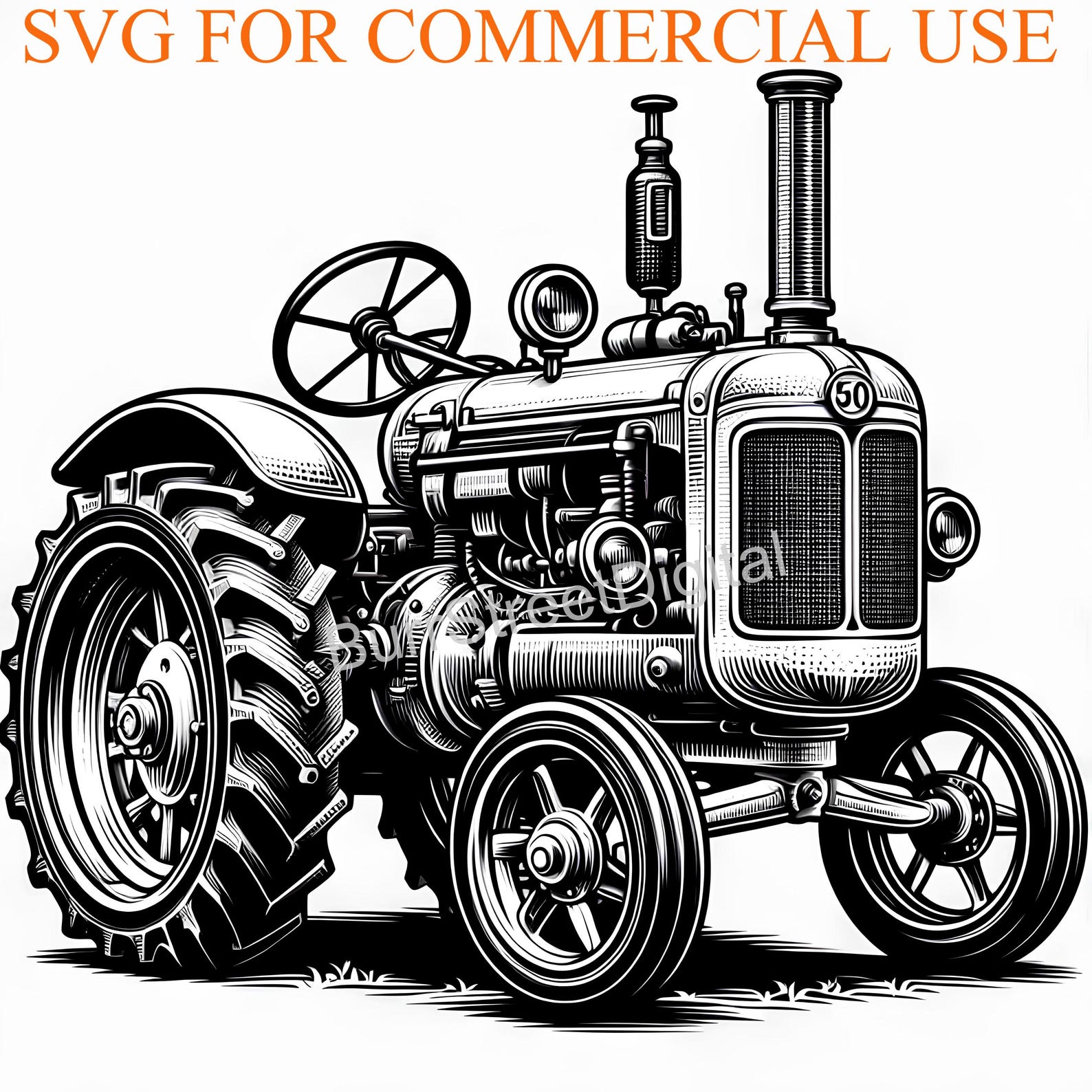 Old Farm Tractor SVG Digital File, Vector Graphic Design Print Laser ...