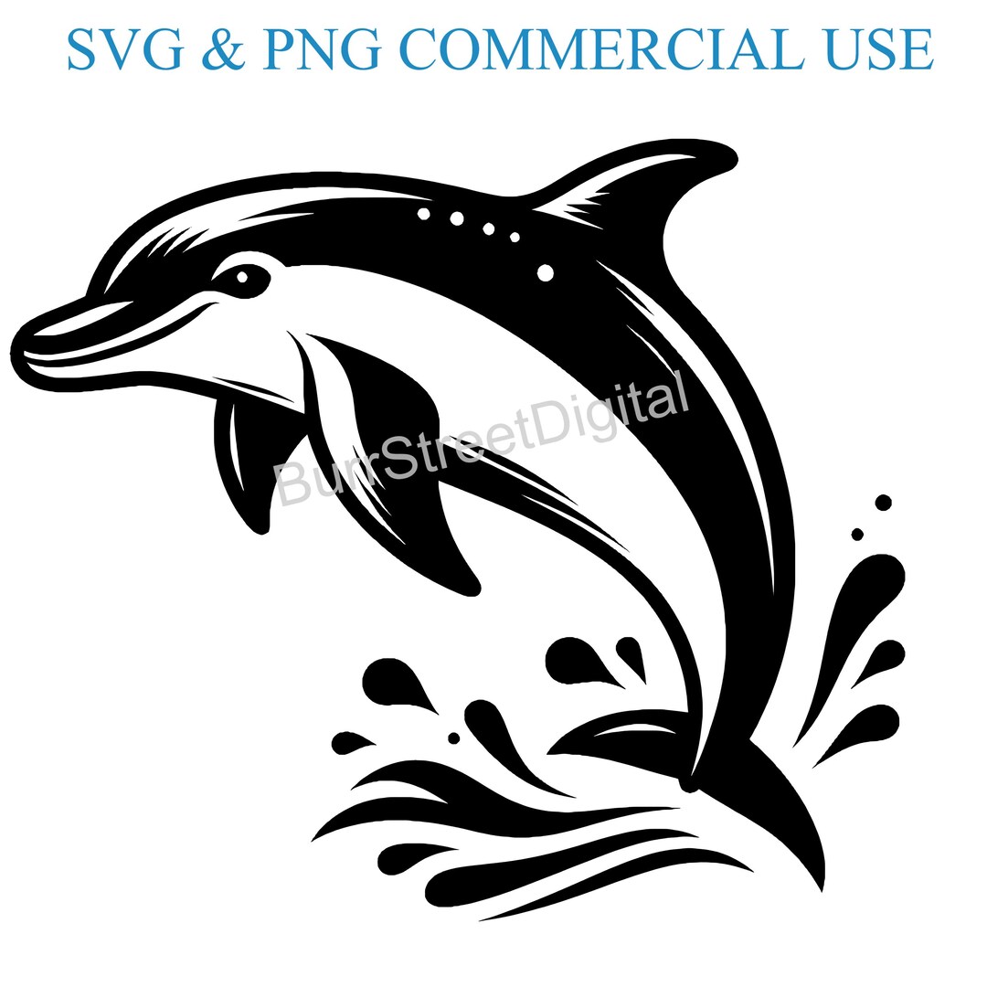 Dolphin Vector Graphic, SVG & PNG Files (digital Download) - Etsy