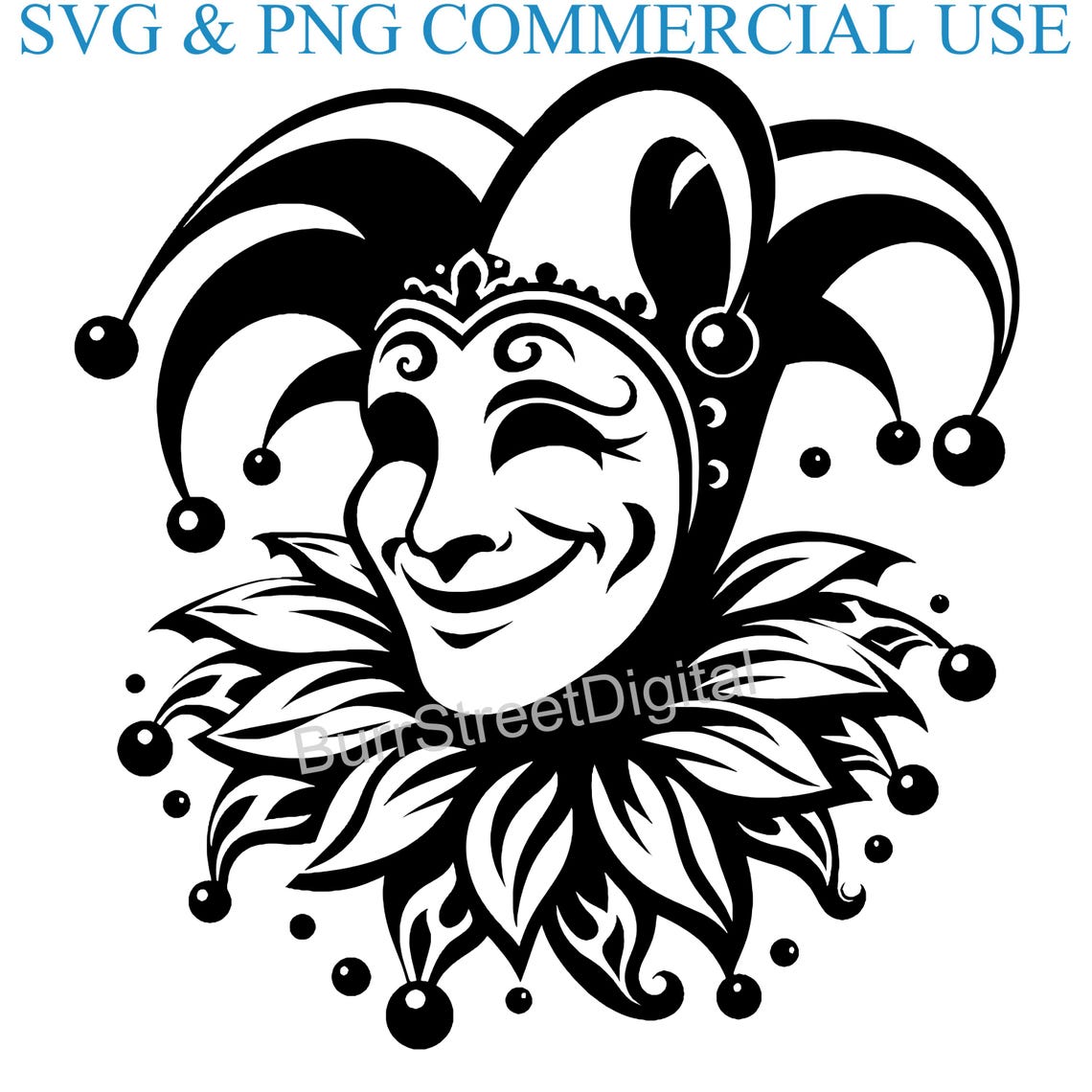 Jester SVG & PNG Digital Files, Vector Graphic Design Cut Print Laser ...