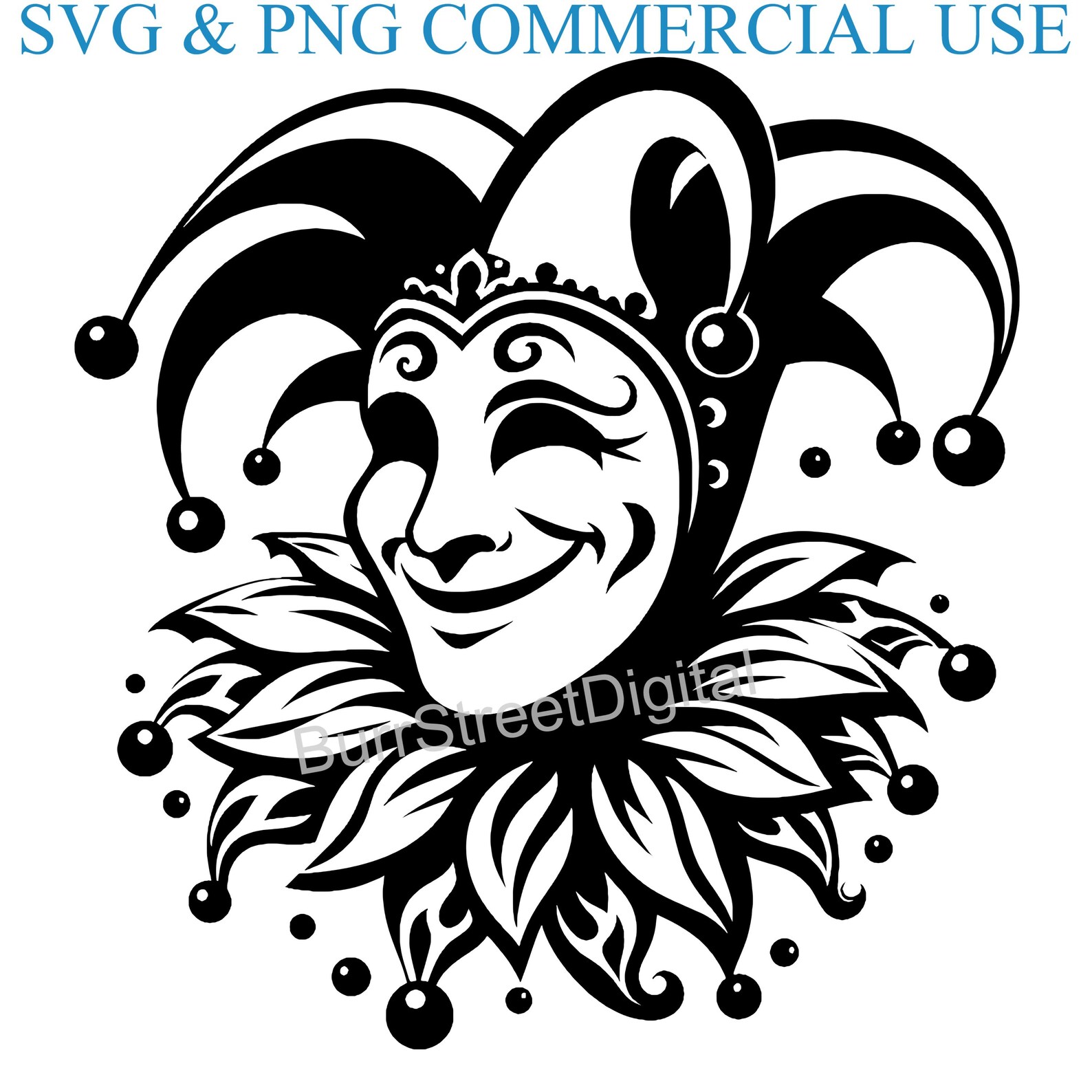 Jester SVG & PNG Digital Files, Vector Graphic Design Cut Print Laser ...