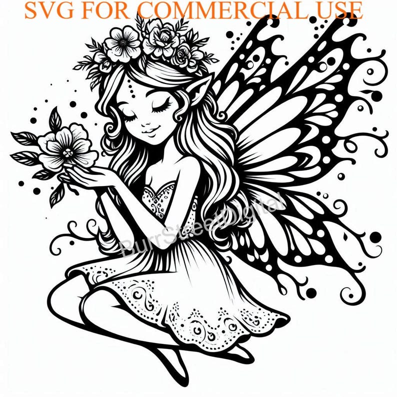 Fairy SVG Digital File, Vector Graphic Design Print Laser Engrave Files ...
