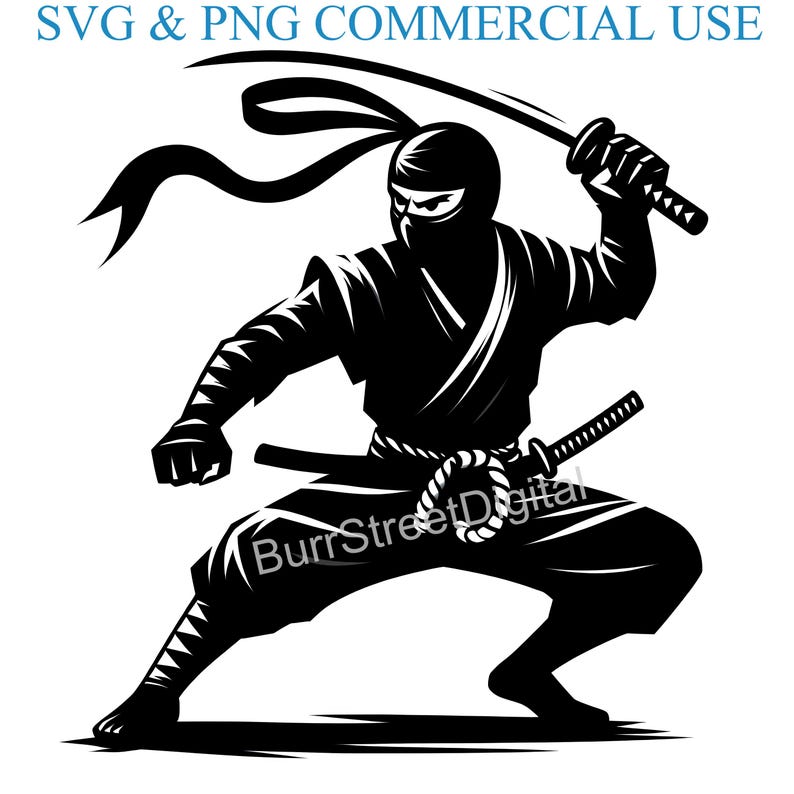 Ninja SVG & PNG Digital Files for Cricut, Vector Graphic Design Cut ...