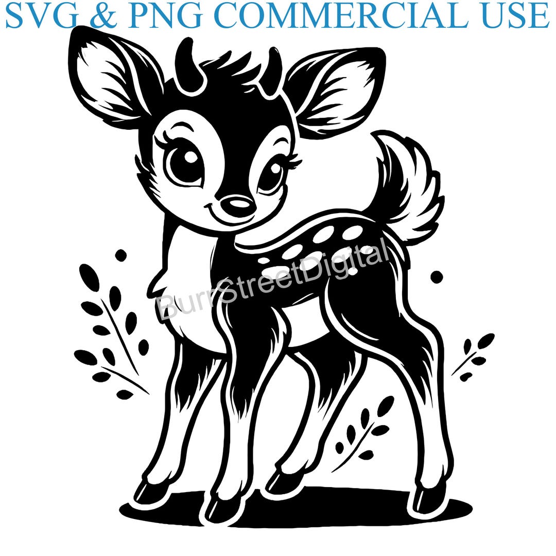 Baby Deer SVG & PNG Digital Files for Cricut, Vector Graphic Design Cut ...