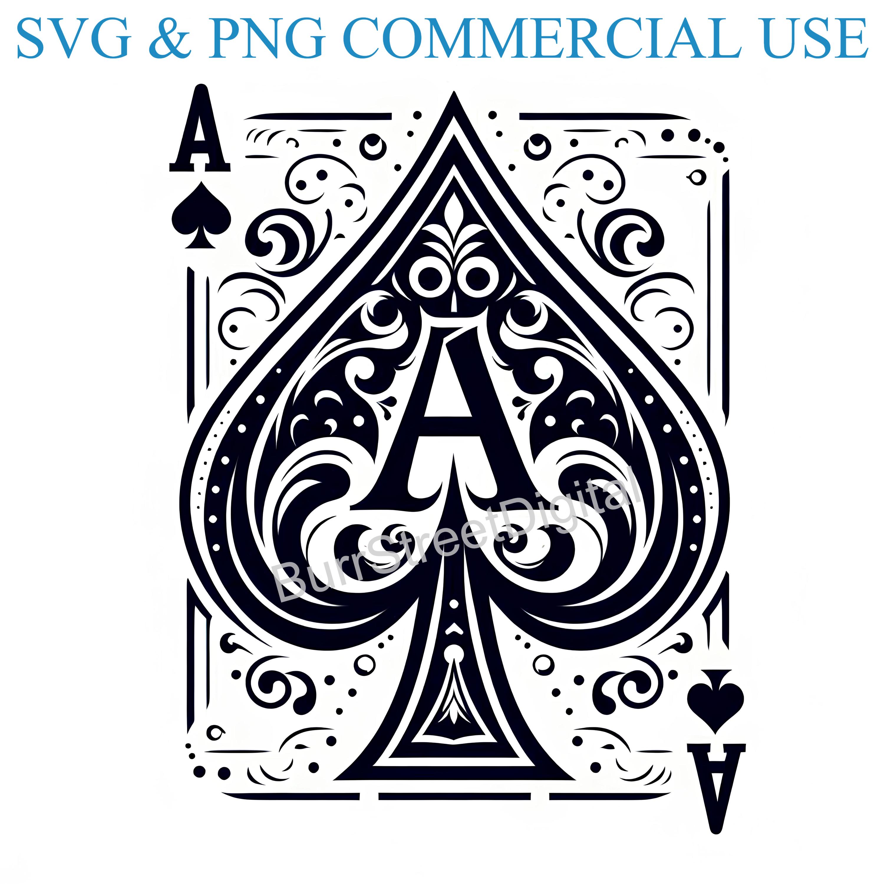 Ace of Spades SVG & PNG Digital Files, Vector Graphic Design Print ...