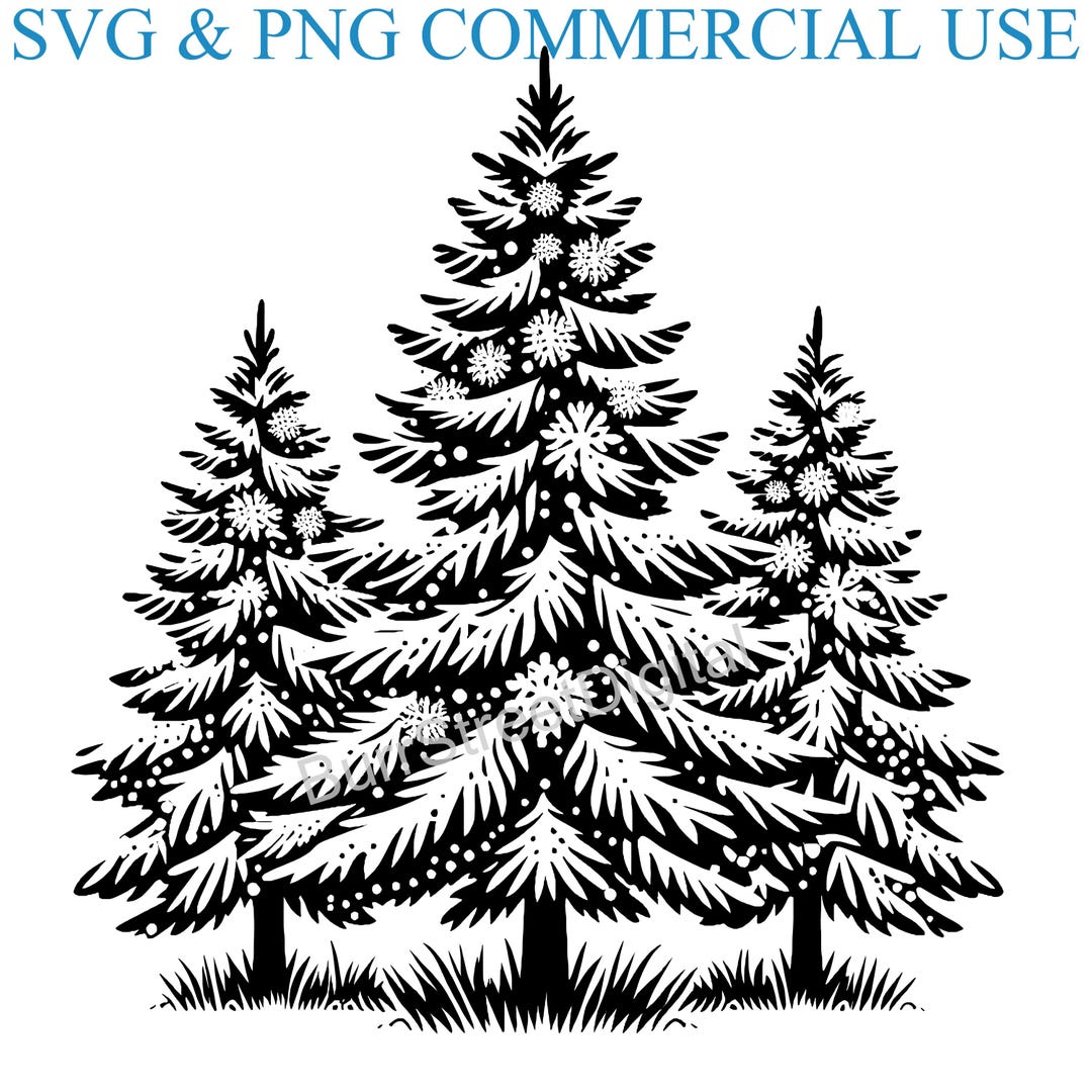 Pine Tree SVG & PNG Digital Files, Vector Graphic Design Print Laser ...