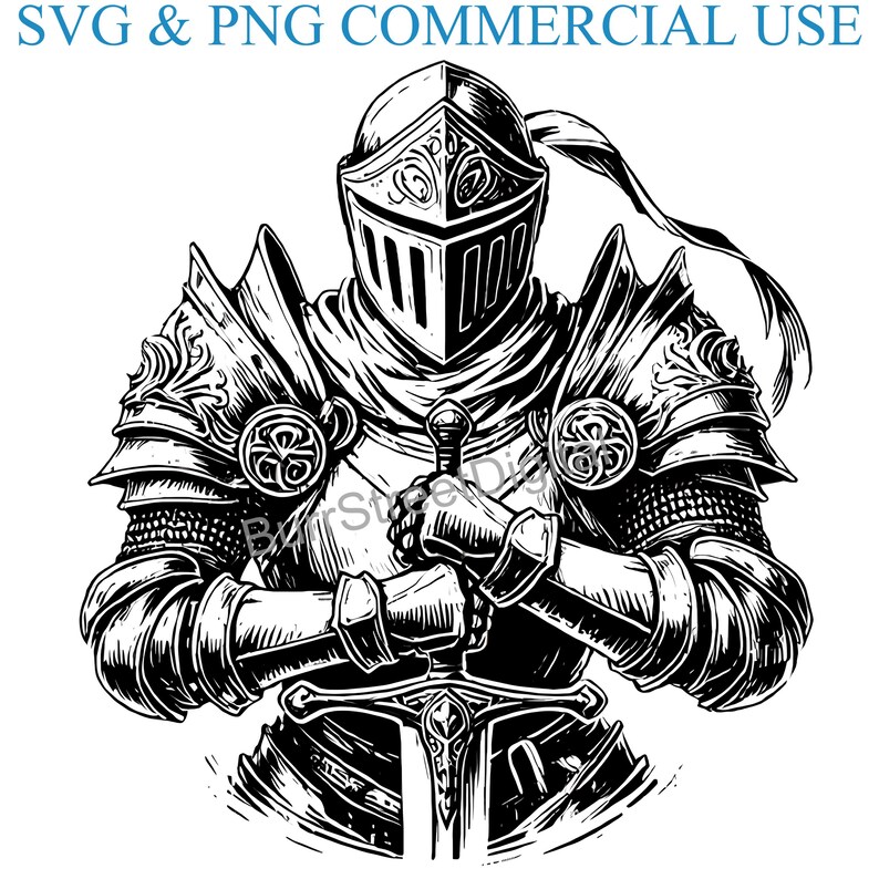 Knight SVG & PNG Digital Files, Vector Graphic Design Print Laser ...