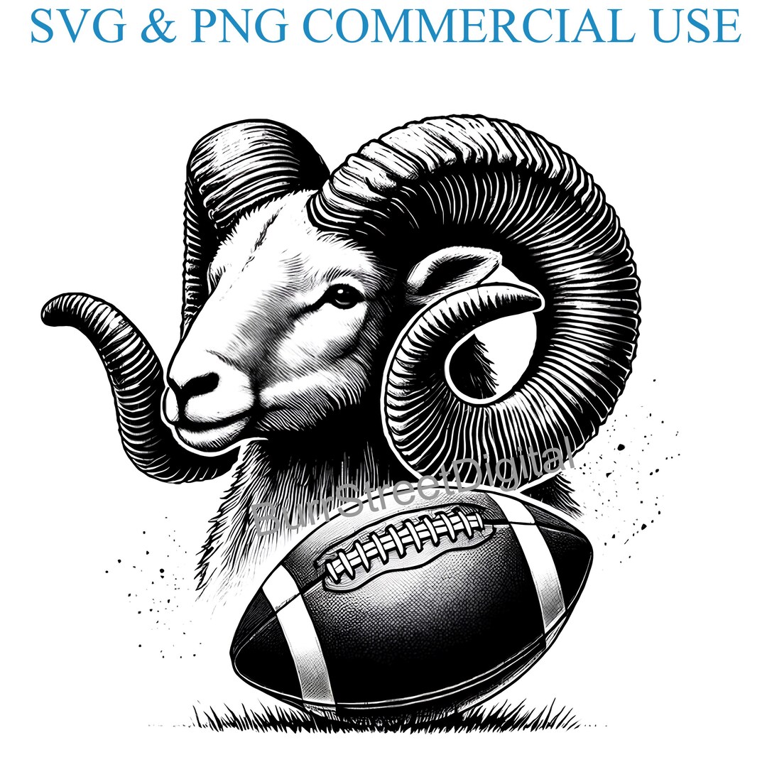 Los Angeles Rams Football SVG & PNG Digital Files, Vector Graphic ...