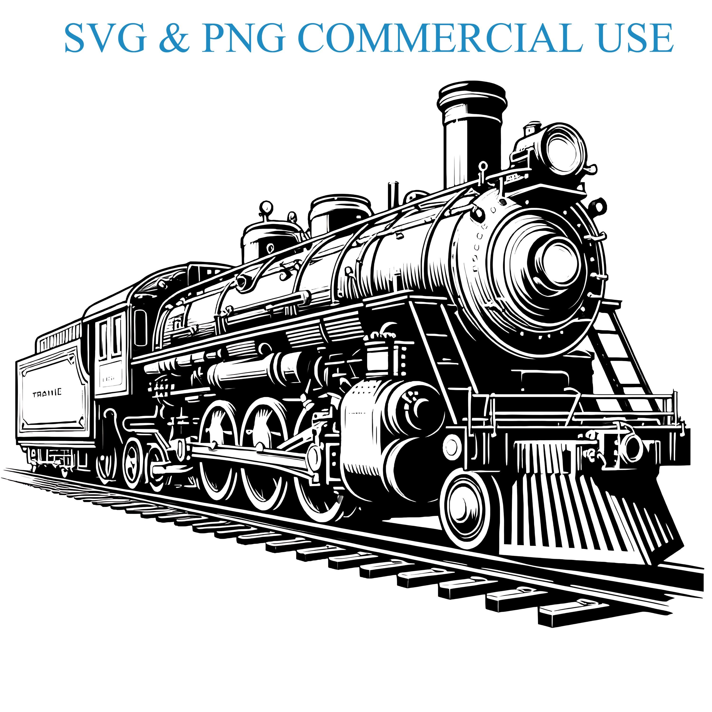 Locomotive Train SVG PNG Digital Files for Cricut, Laser Engrave ...