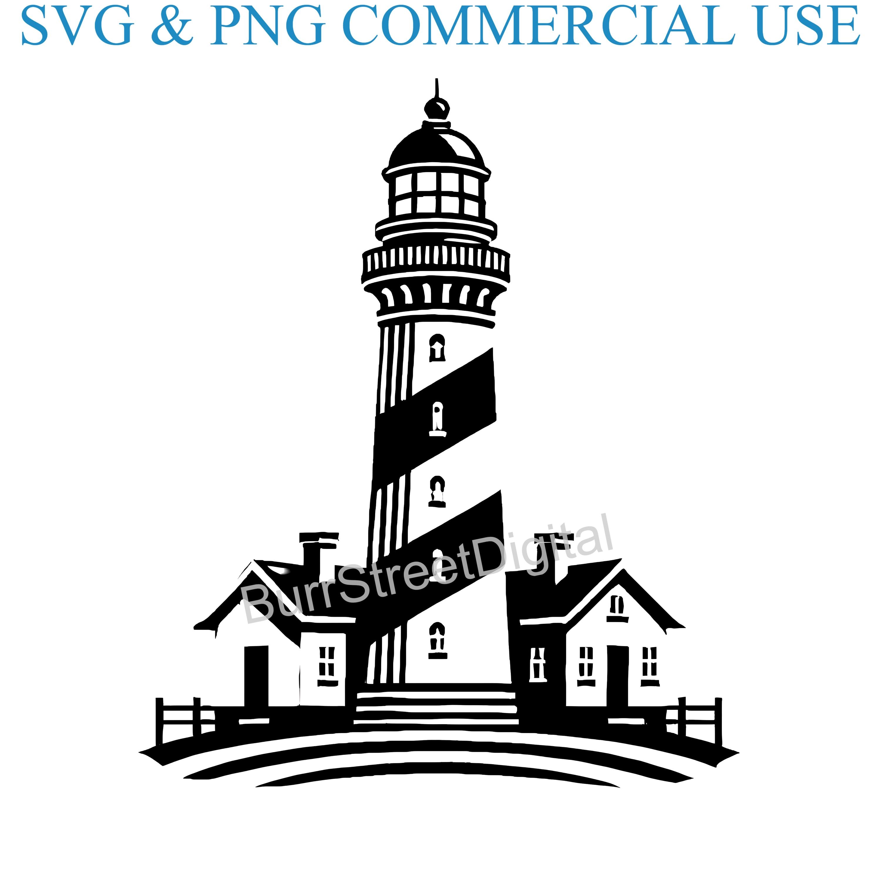 Lighthouse SVG & PNG Digital Files, Vector Graphic Design Print Laser ...