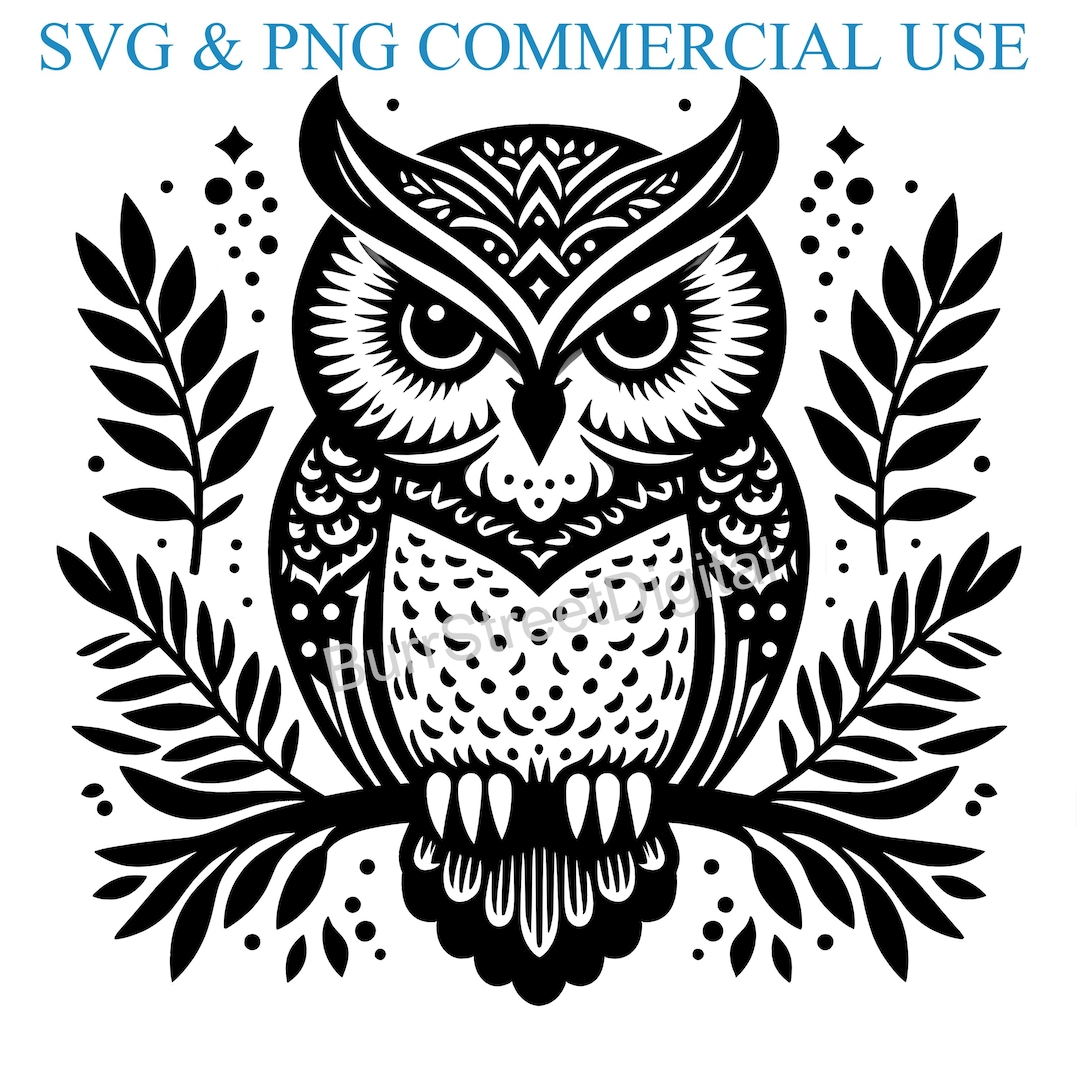 Owl SVG & PNG Digital Files, Vector Graphic Design Print Laser Engrave ...