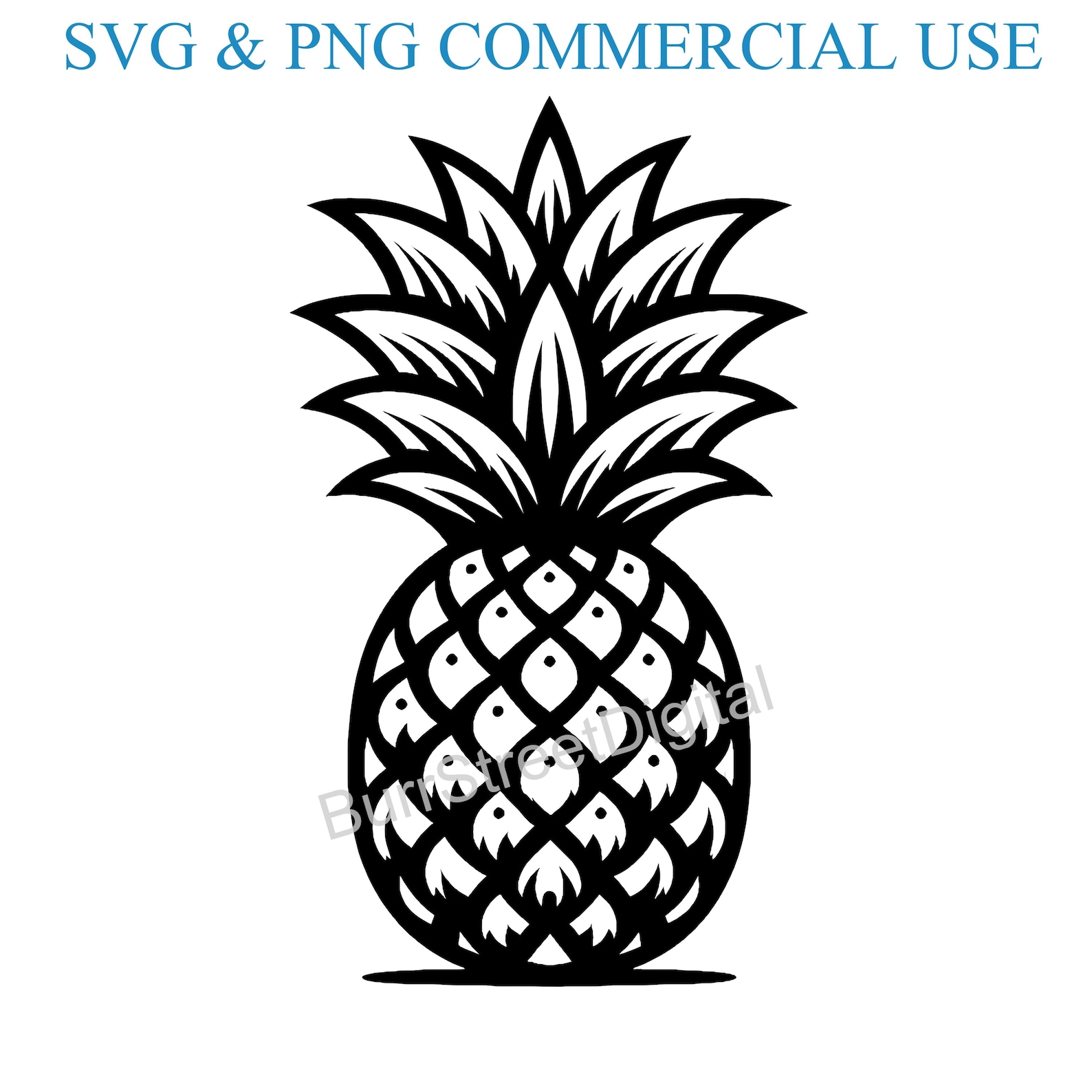 Pineapple SVG & PNG Digital Files, Vector Graphic Design Print Laser ...