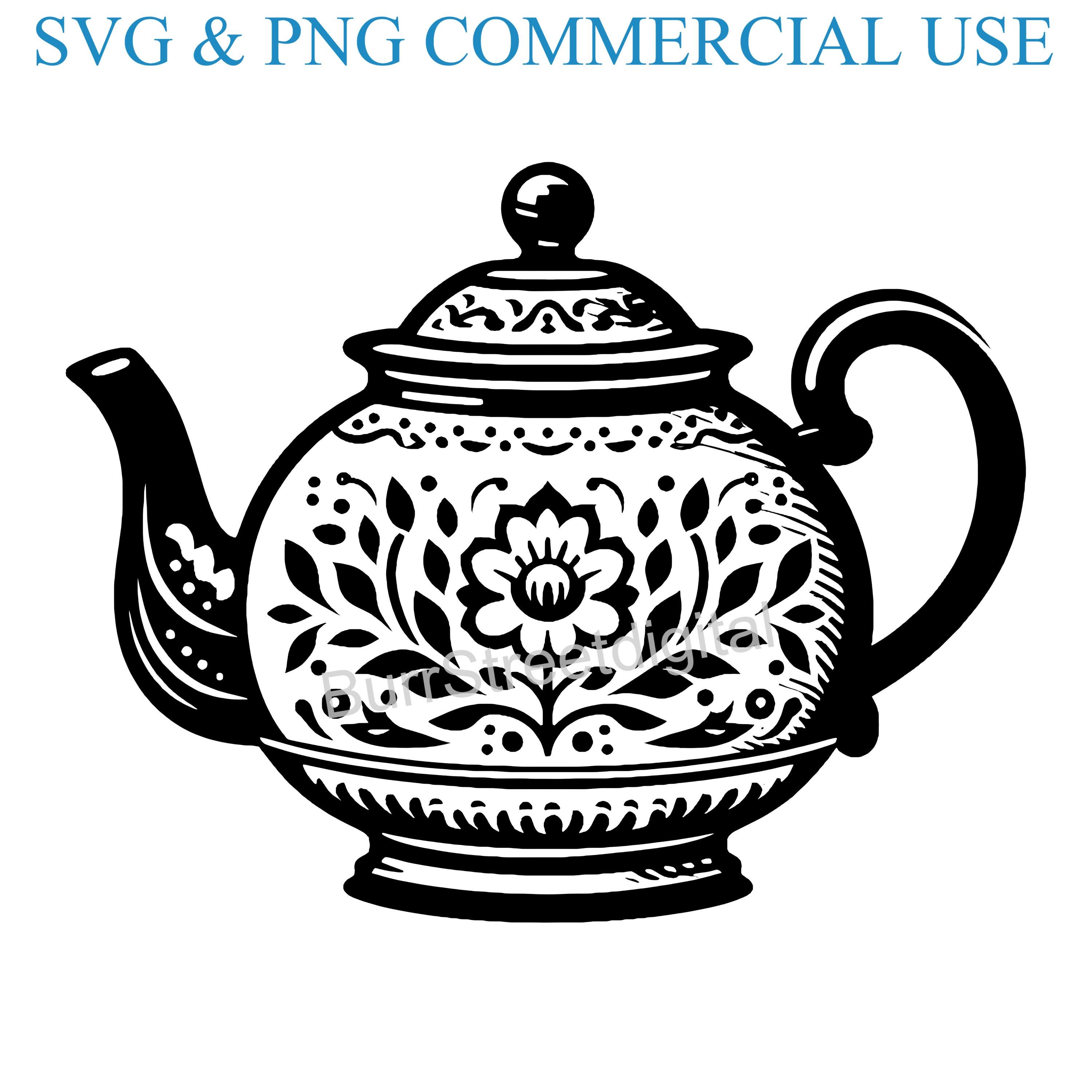 Tea Pot SVG & PNG Digital Files, Vector Graphic Design Print Laser ...