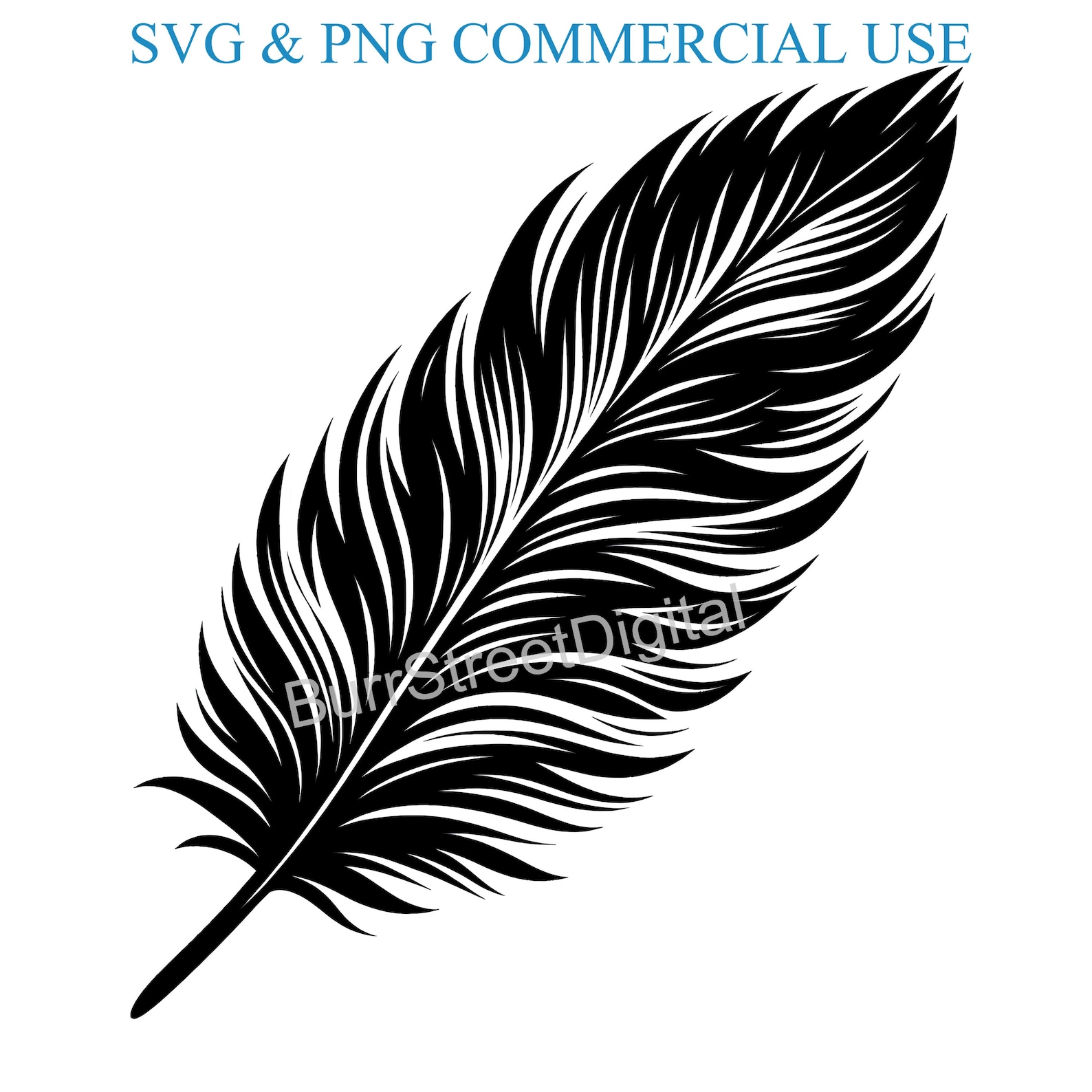 Feather SVG PNG Digital Files, Vector Graphic Design Print Laser ...