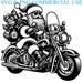 Santa Claus Motorcycle SVG & PNG Digital Files, Vector Graphic Design ...