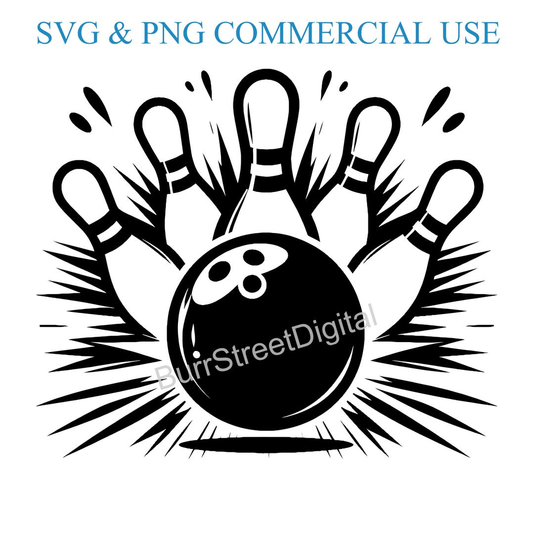Bowling Ball Strike SVG, PNG Files, Vector Graphic (digital Download ...