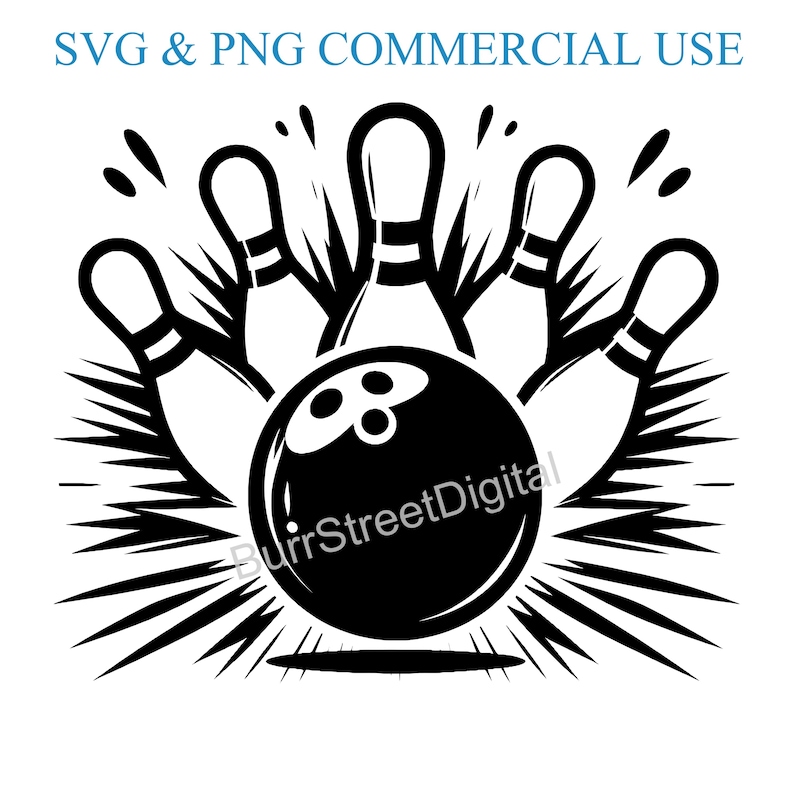 Bowling Ball Strike SVG, PNG Files, Vector Graphic (digital Download ...