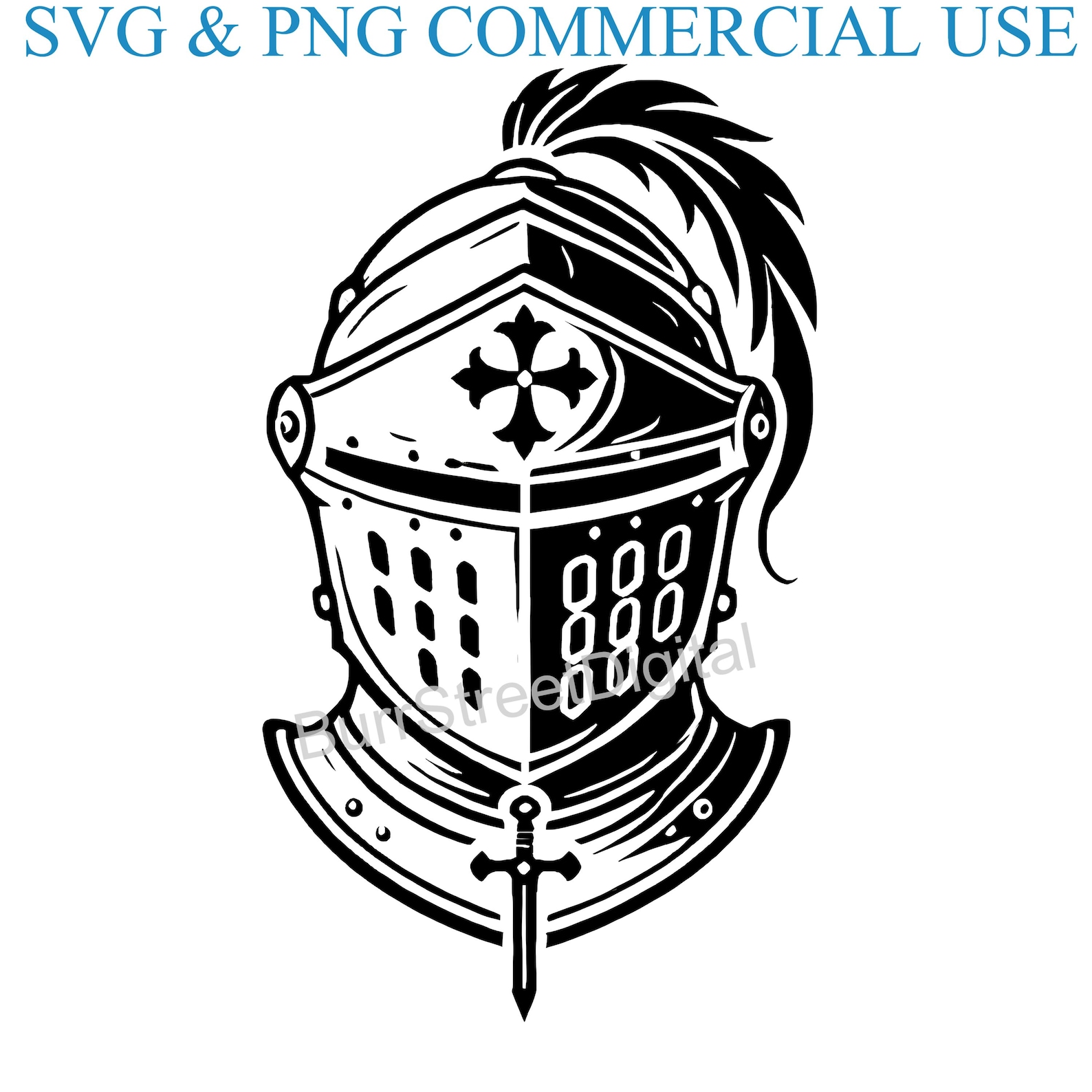 Knight Helmet SVG & PNG Digital Files, Vector Graphic Design Print ...