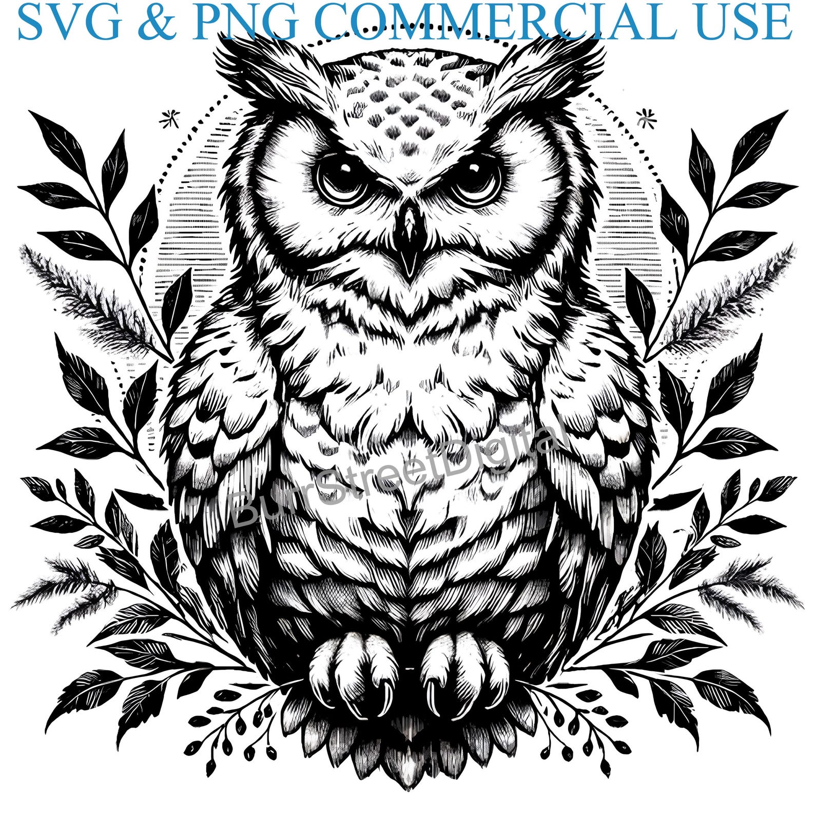 Owl SVG & PNG Digital Files, Vector Graphic Design Print Laser Engrave ...