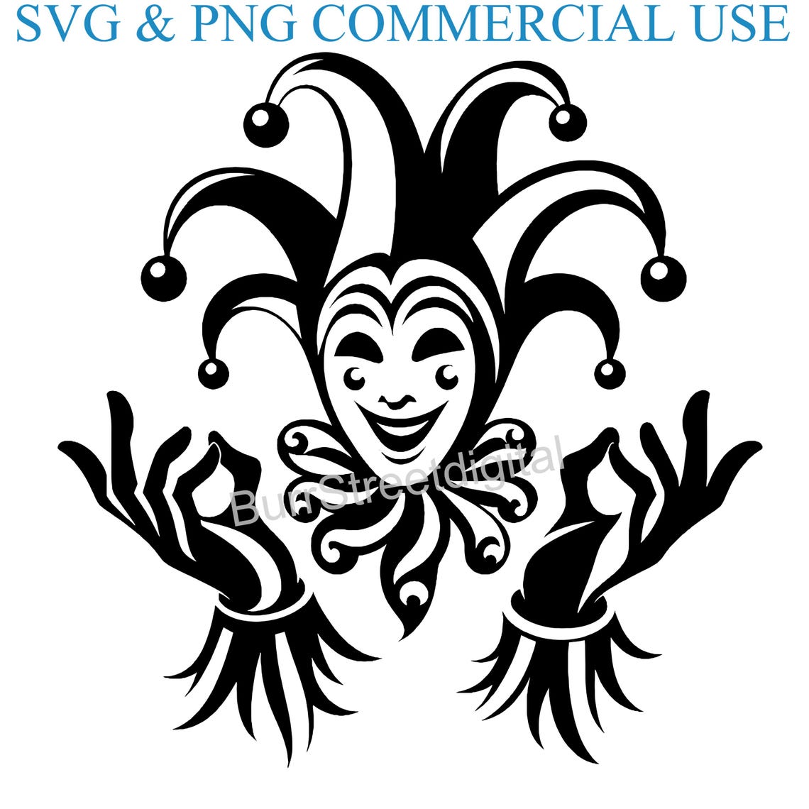 Jester SVG & PNG Digital Files for Cricut, Vector Graphic Design Cut ...