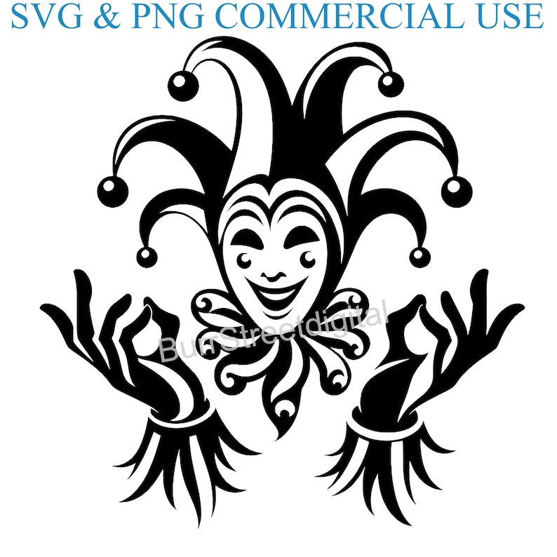 Jester SVG & PNG Digital Files for Cricut, Vector Graphic Design Cut ...
