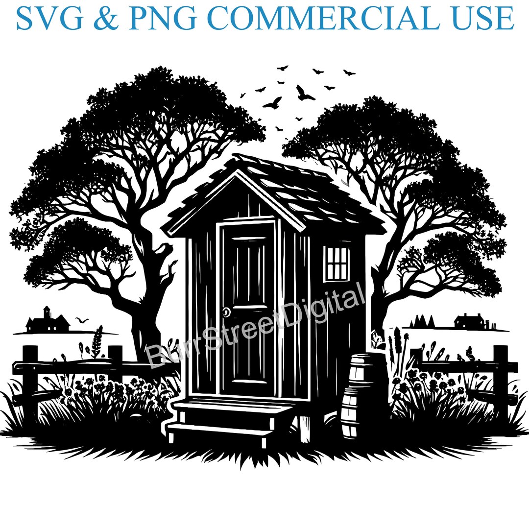 Outhouse SVG & PNG Digital Files, Vector Graphic Design Print Laser ...