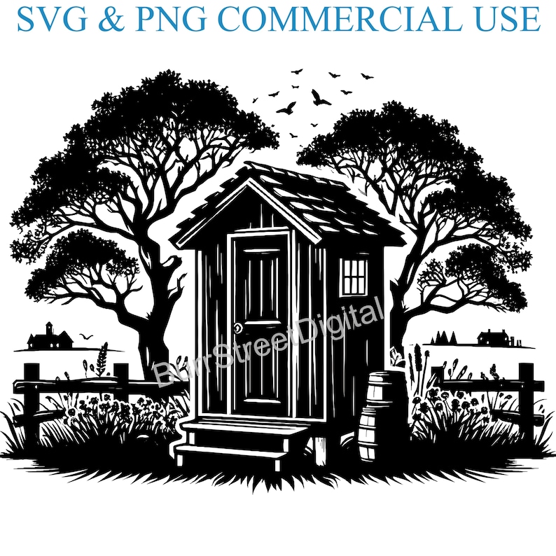 Outhouse SVG & PNG Digital Files, Vector Graphic Design Print Laser ...