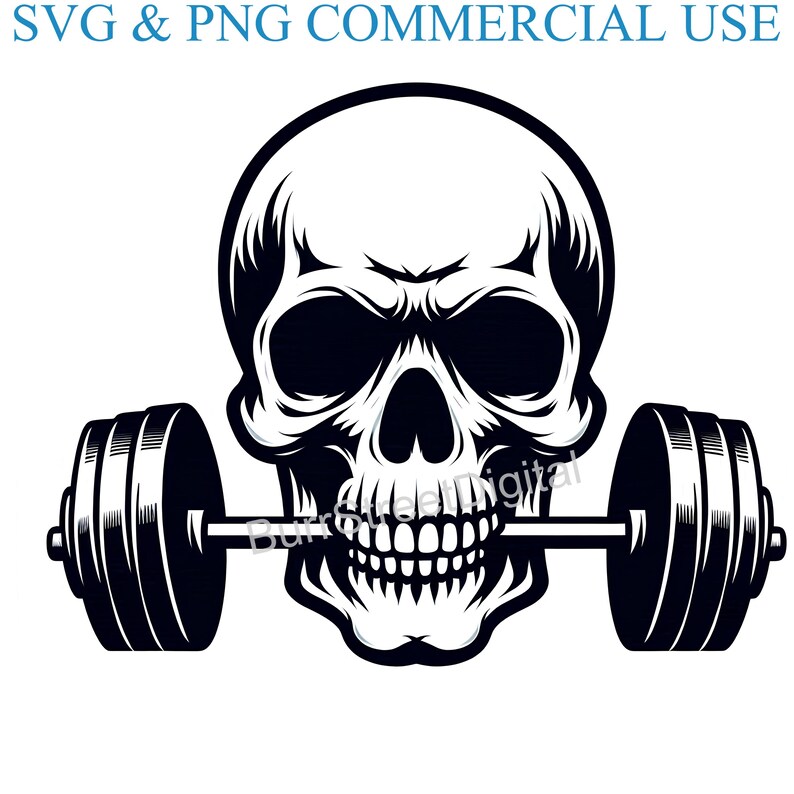 Skull Barbell SVG, PNG, Vector Graphic (digital Download) - Etsy