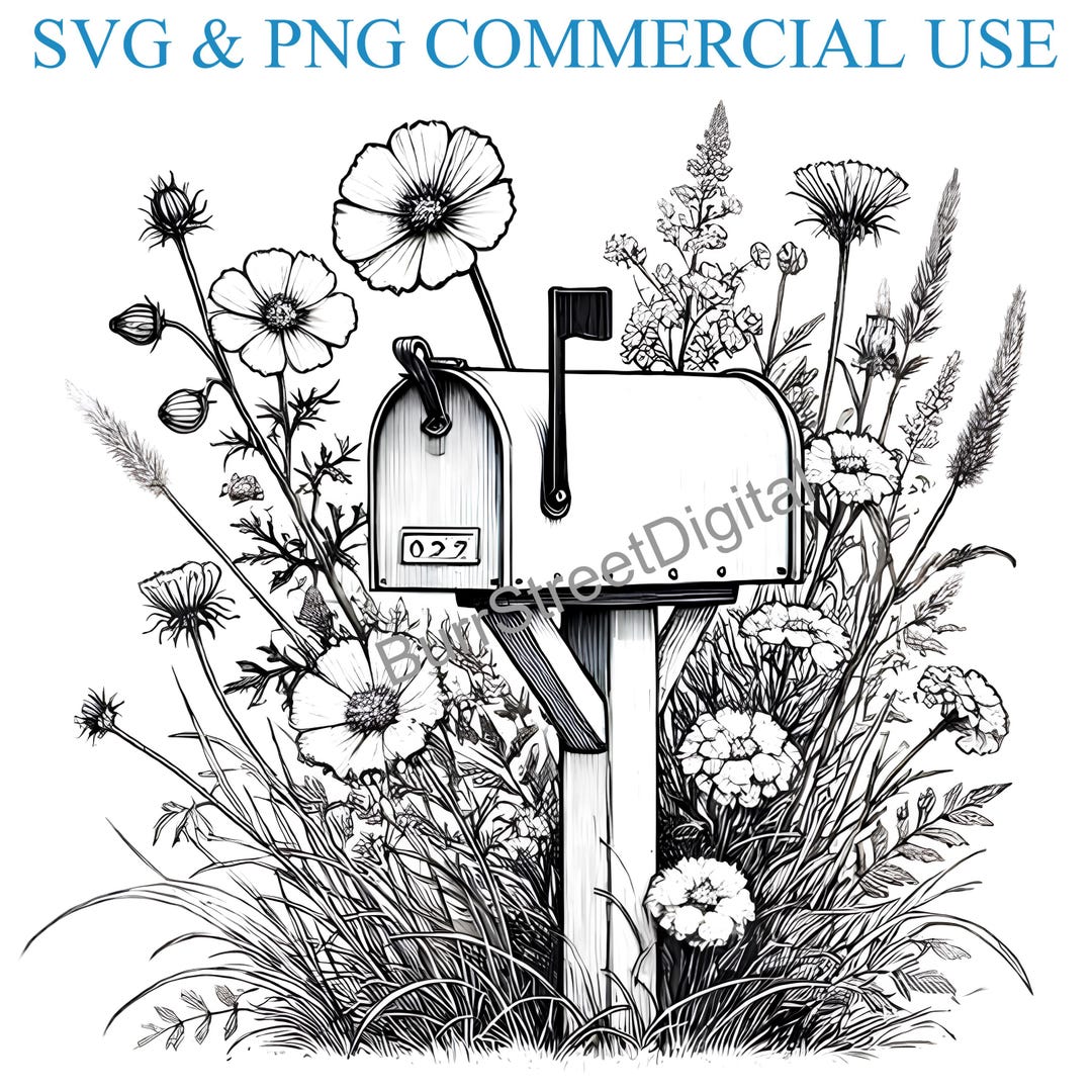 Mailbox SVG & PNG Digital Files, Vector Graphic Design Print Laser ...