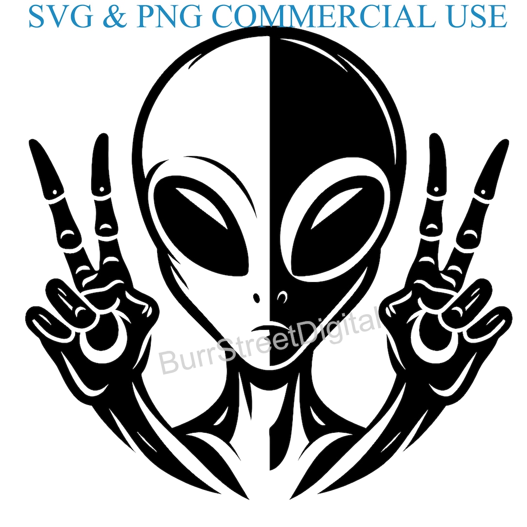 Alien SVG & PNG Digital Files, Vector Graphic Design Print Laser ...