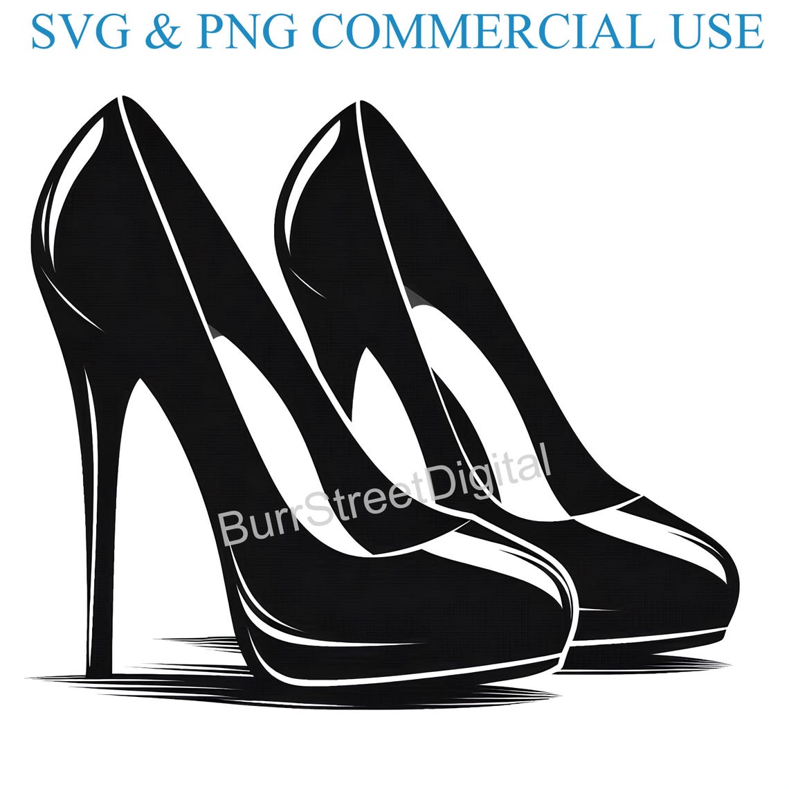 Ladies High Heel Shoes SVG & PNG Digital Files, Vector Graphic Design ...