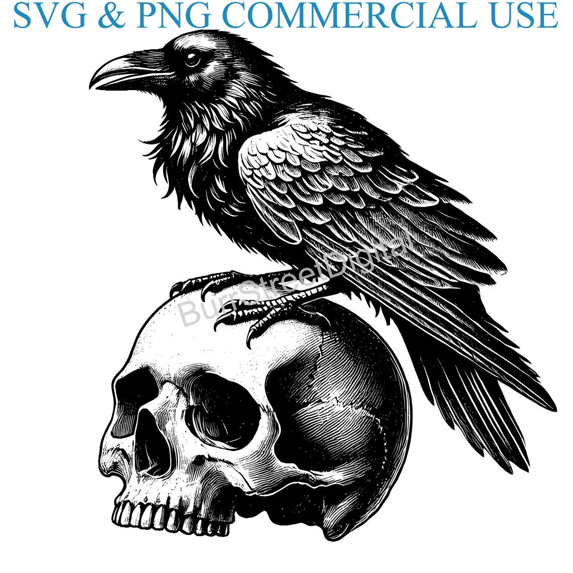 Raven SVG & PNG Digital Files, Vector Graphic Design Print Laser ...