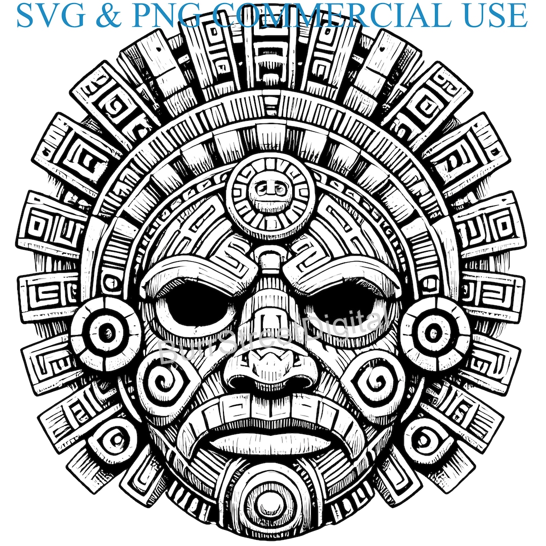 Aztec Mask SVG & PNG Digital File for Cricut, Vector Graphic Design Cut ...