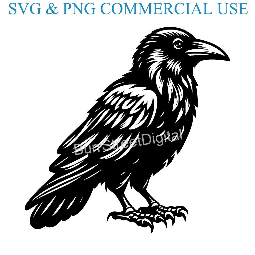 Raven SVG & PNG Digital Files, Vector Graphic Design Print Laser ...