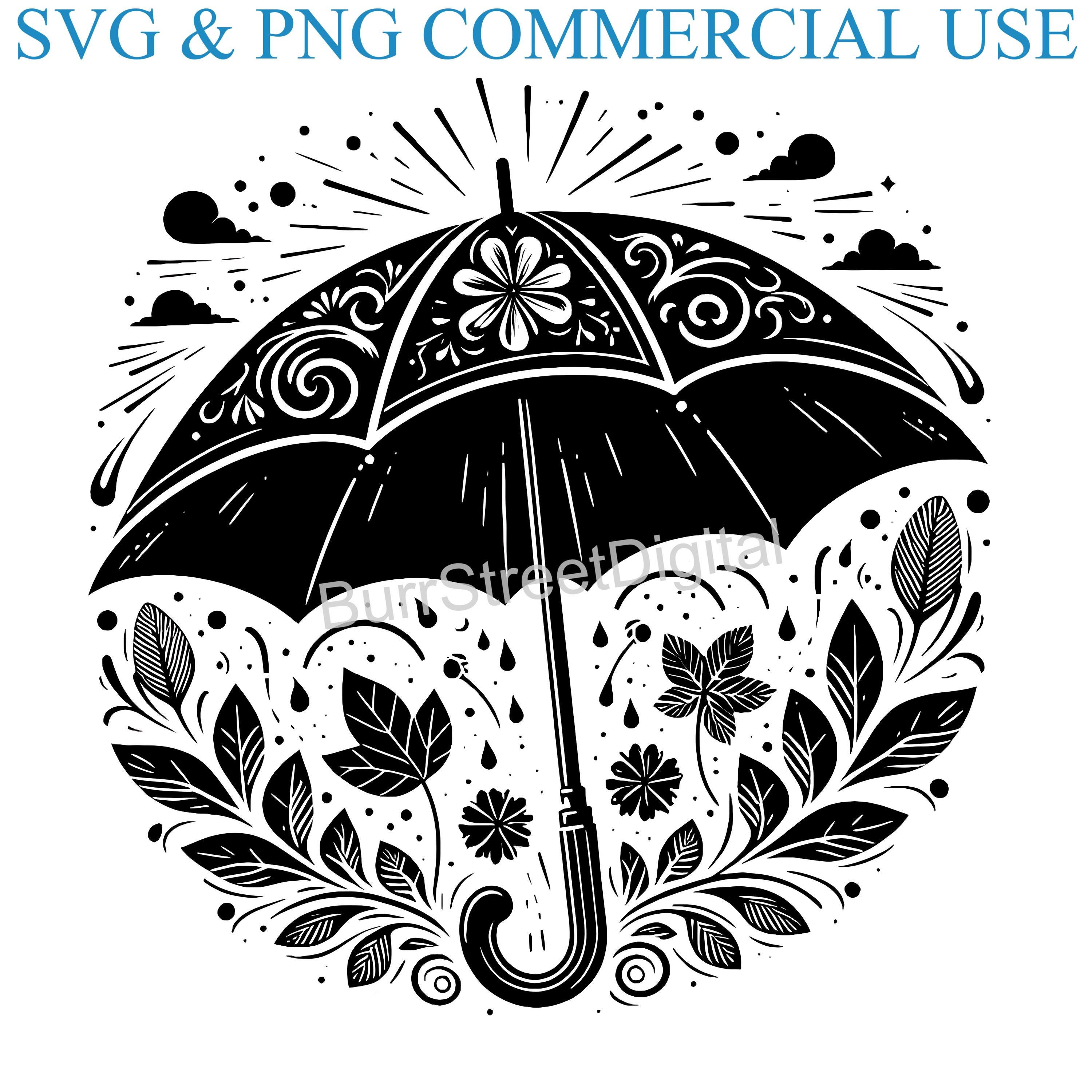 Umbrella SVG & PNG Digital File for Cricut, Vector Graphic Design Cut ...