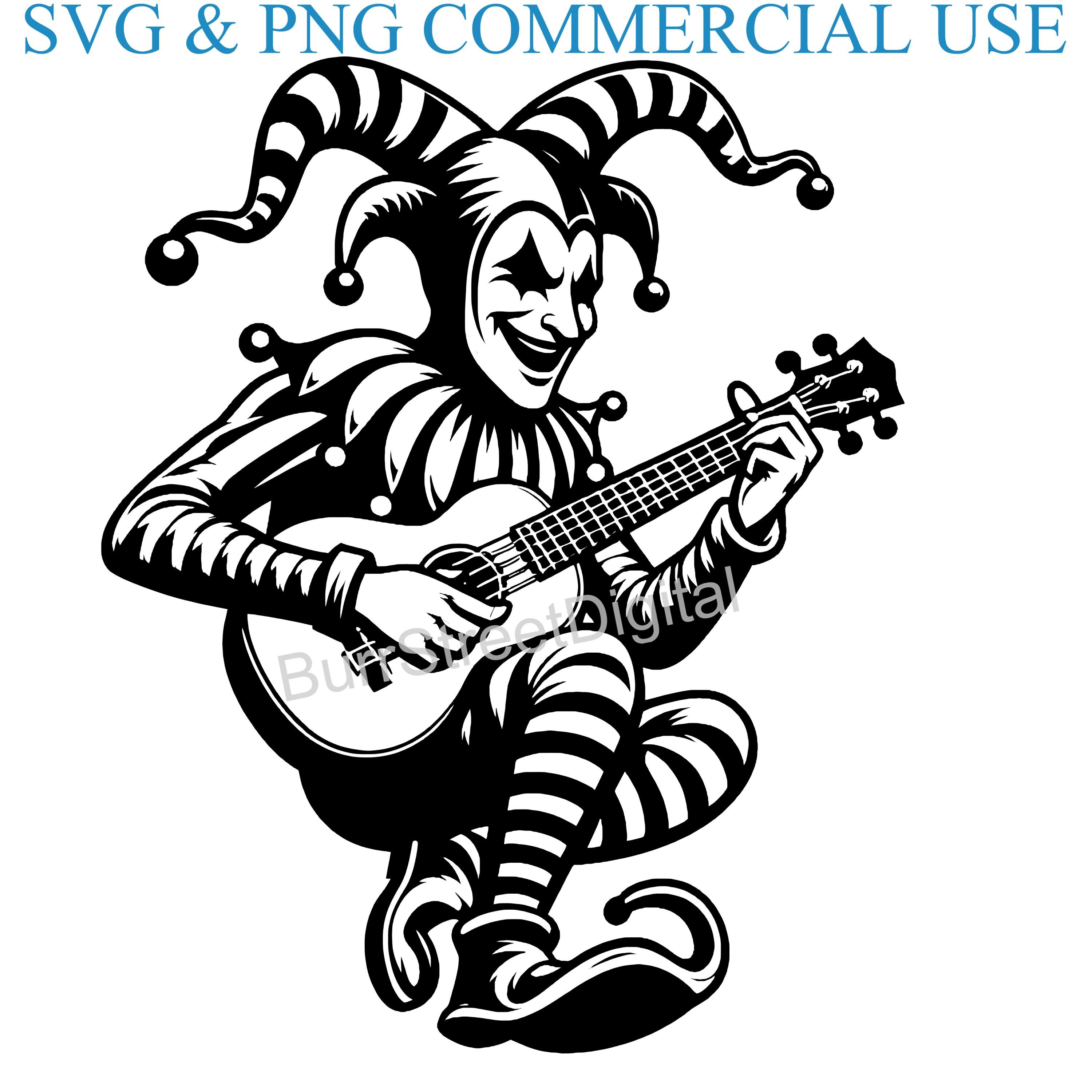 Jester SVG & PNG Digital Files, Vector Graphic Design Print Laser ...