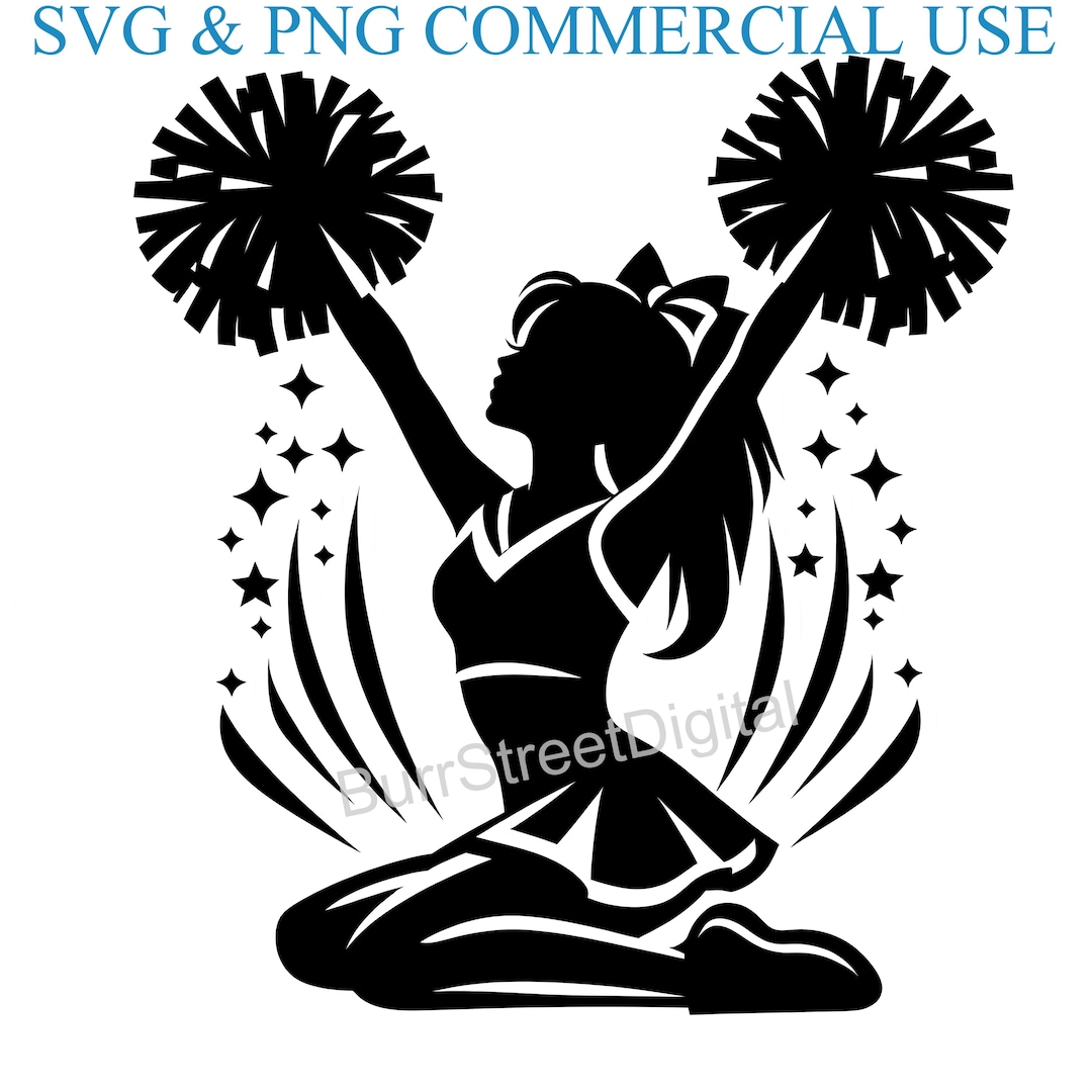 Cheerleader SVG & PNG Digital Files, Vector Graphic Design Print Laser ...