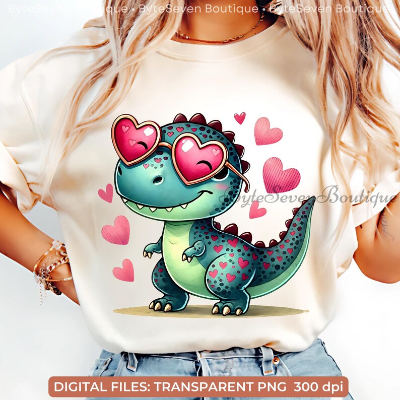 T-rex PNG Valentine's Day Png Romantic Png Dino Png Valentines Kids Png ...