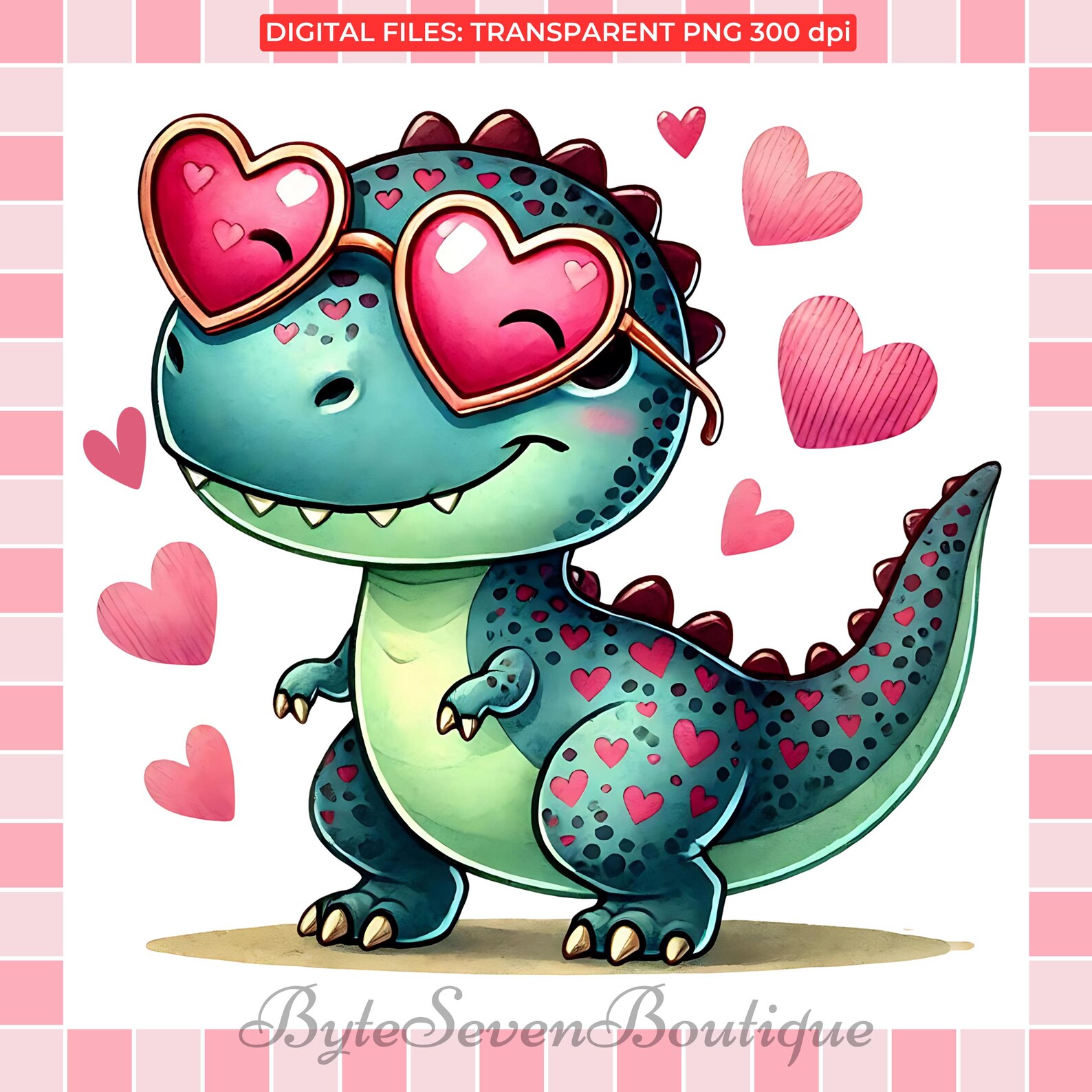 Dinosaur Valentine T-rex PNG SVG Valentine's Day Svg Sweet Romantic ...