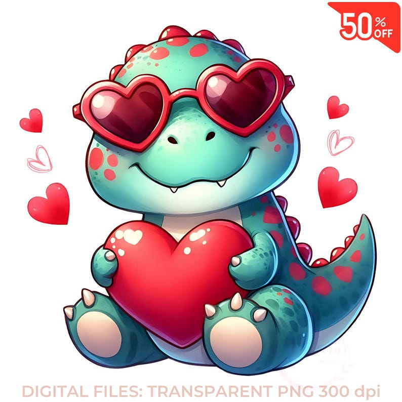 T-rex PNG Valentine's Day Png Romantic Png Dino Png Valentines Kids Png ...