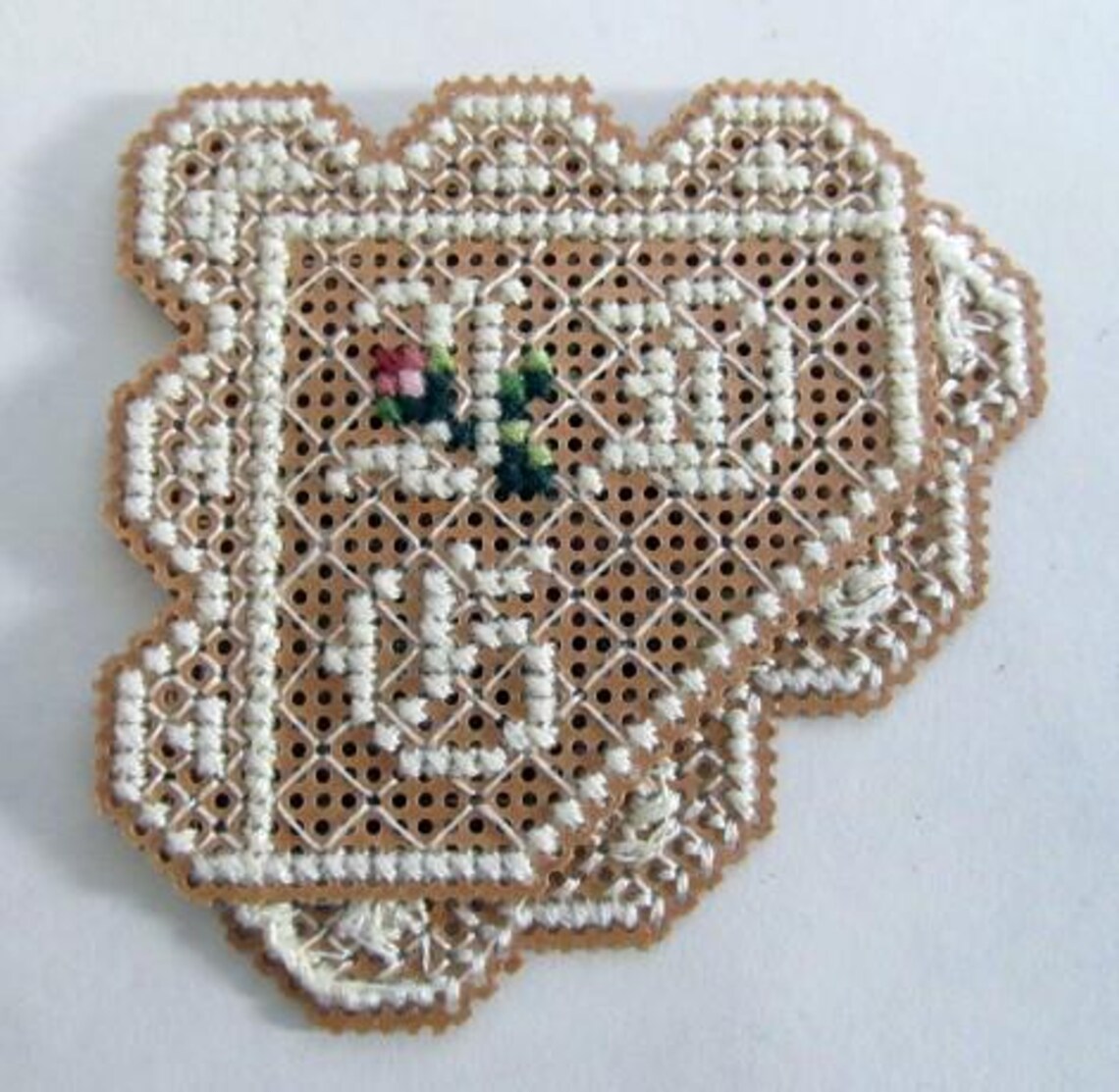 Victorian Rose Bookmark on Perforated Paper Designed by Idele Gilbert ...