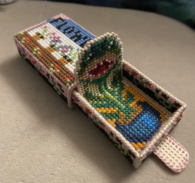 Pop up Matchbox "plant Sale?" Cross Stitch on Perforated Paper Tutorial ...