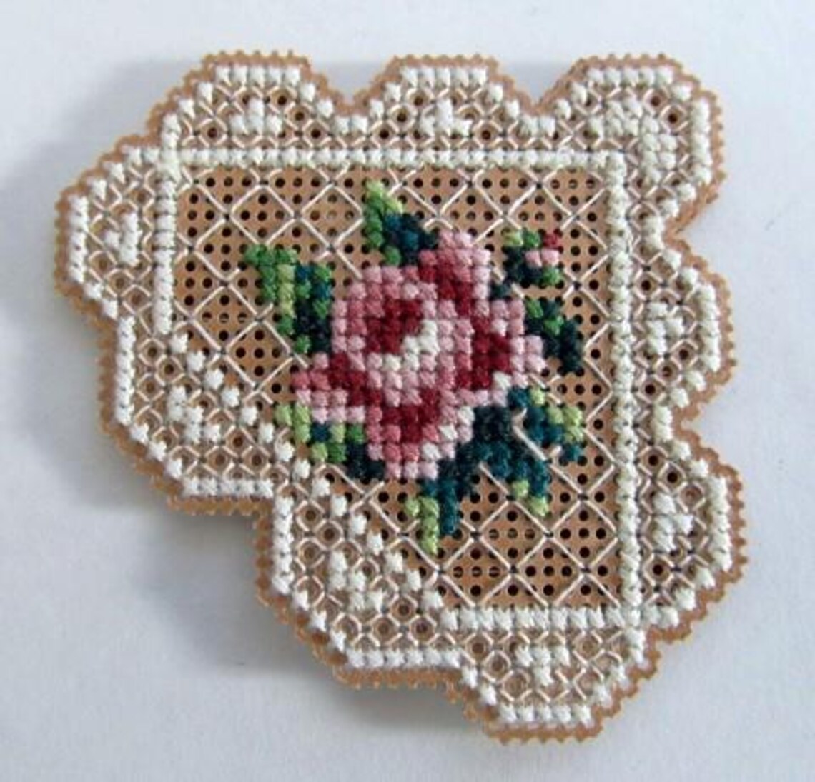 Victorian Rose Bookmark on Perforated Paper Designed by Idele Gilbert ...