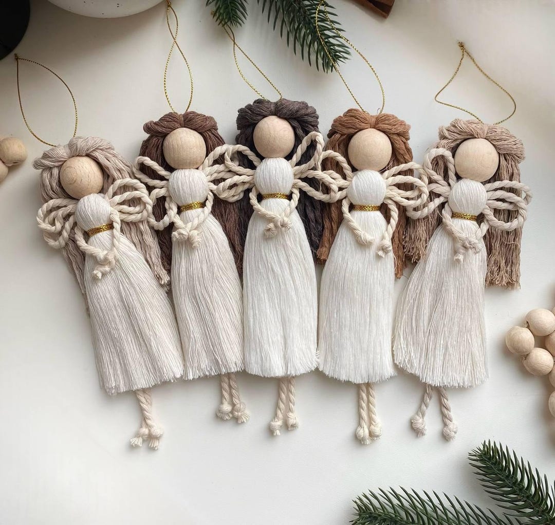 Macrame Christmas Angel, Handmade Christmas Tree Decoration, Christmas ...
