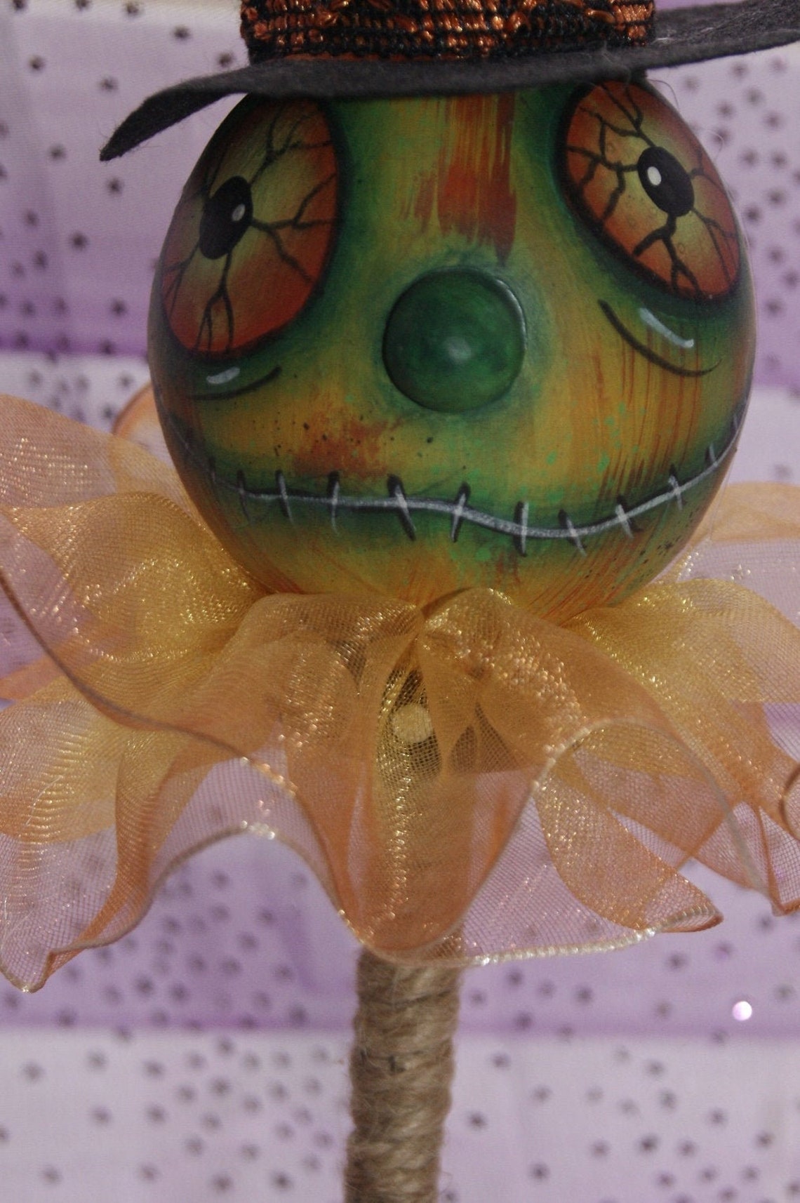 Gourd Head Halloween Swamp Creature Gourd Decore Art Hand | Etsy