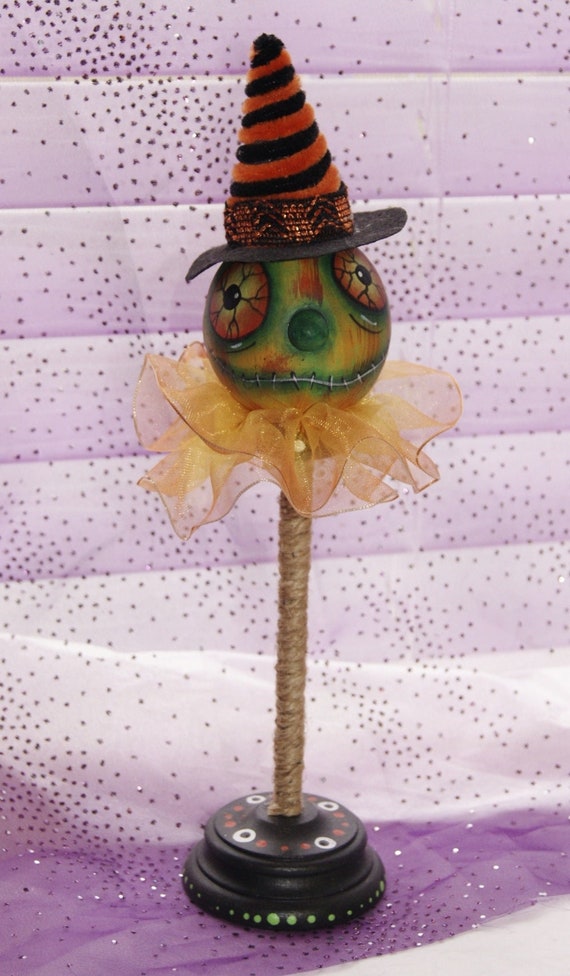 Gourd Head Halloween Swamp Creature Gourd Decore Art Hand - Etsy