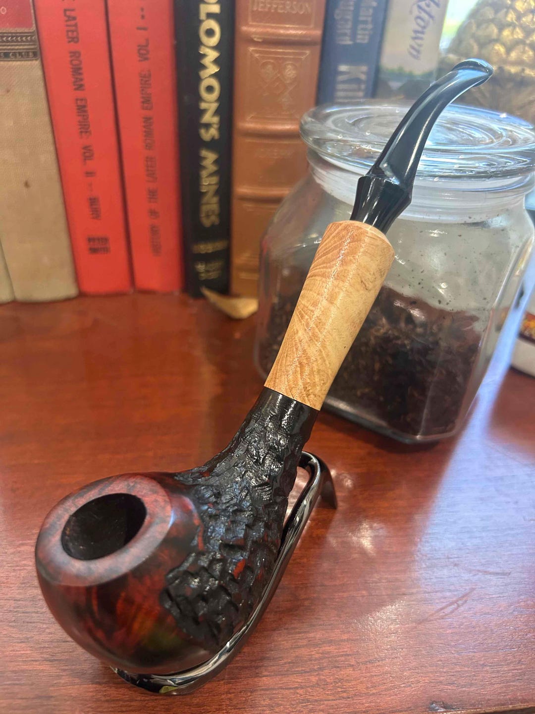 Freehand Rusticated Briar Wood Pipe With Gopher Wood Shaft - Etsy