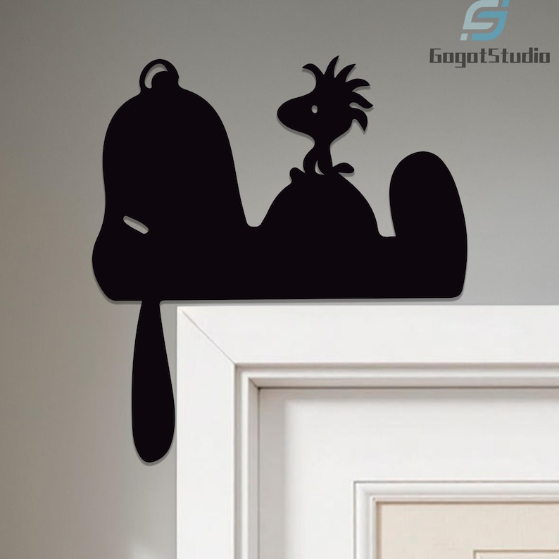 Snoopy & Woodstock Door Corner Metal, Room Deco, Kids Room Decor, Door ...