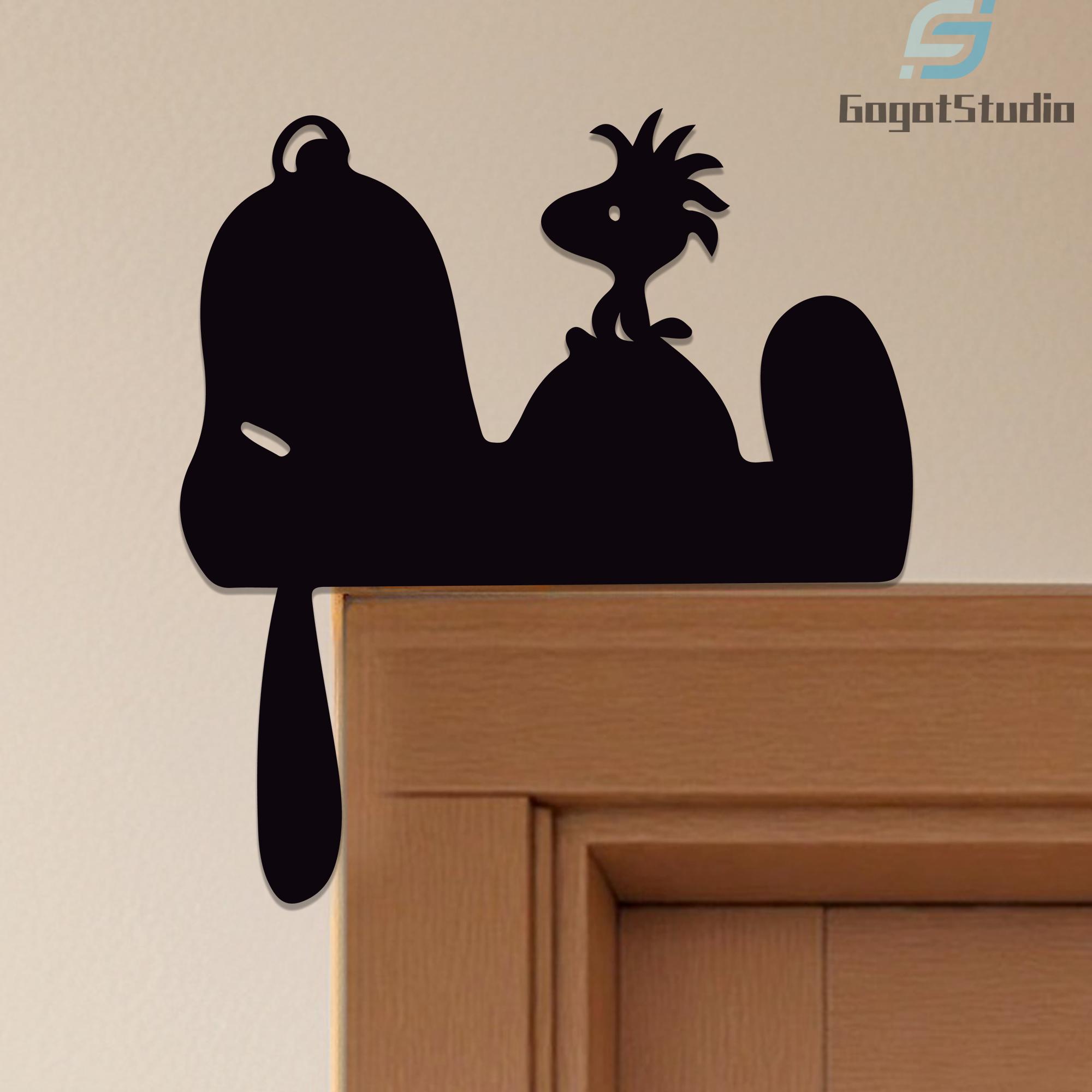 Snoopy & Woodstock Door Corner Metal, Room Deco, Kids Room Decor, Door ...